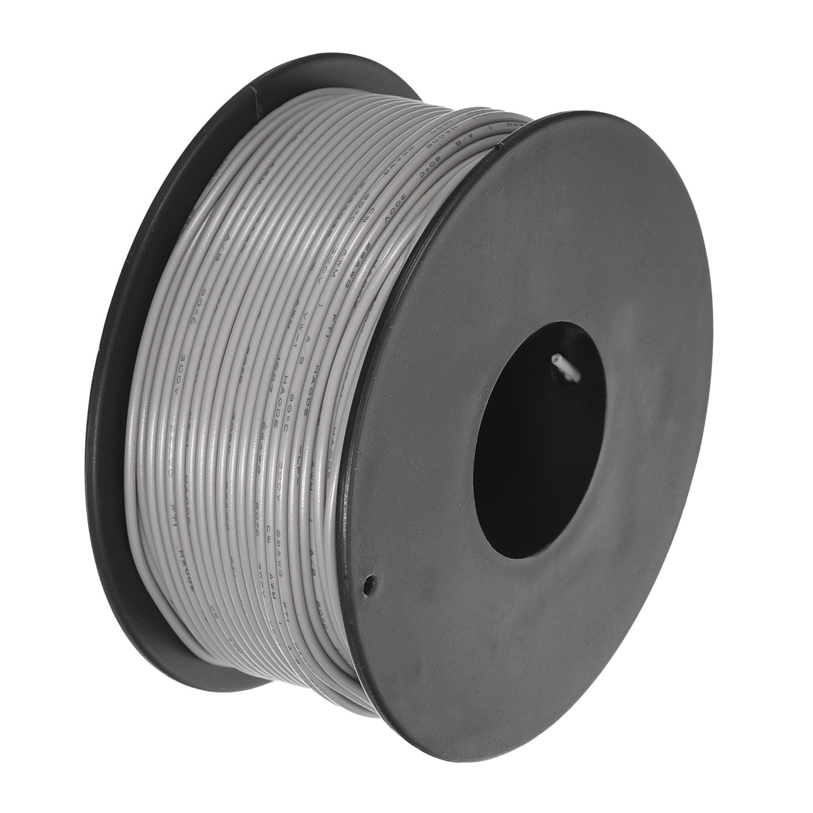 Uxcell 28AWG Stranded Wire Hookup 50M/164ft Grey Electrical Wire UL1007 ...