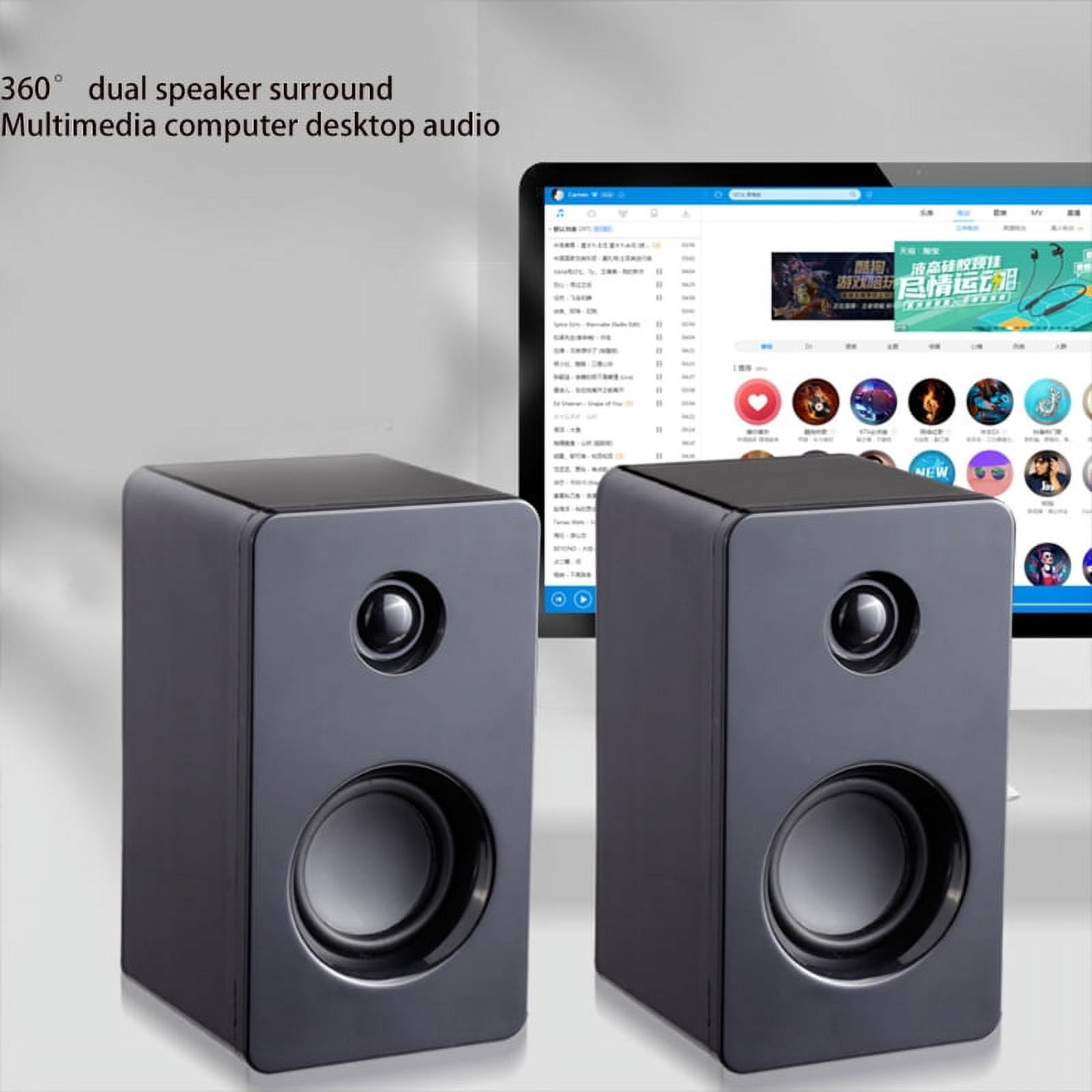 28EA Computer Speakers Wired USB Desktop Speaker Stereo Desktop Sound ...