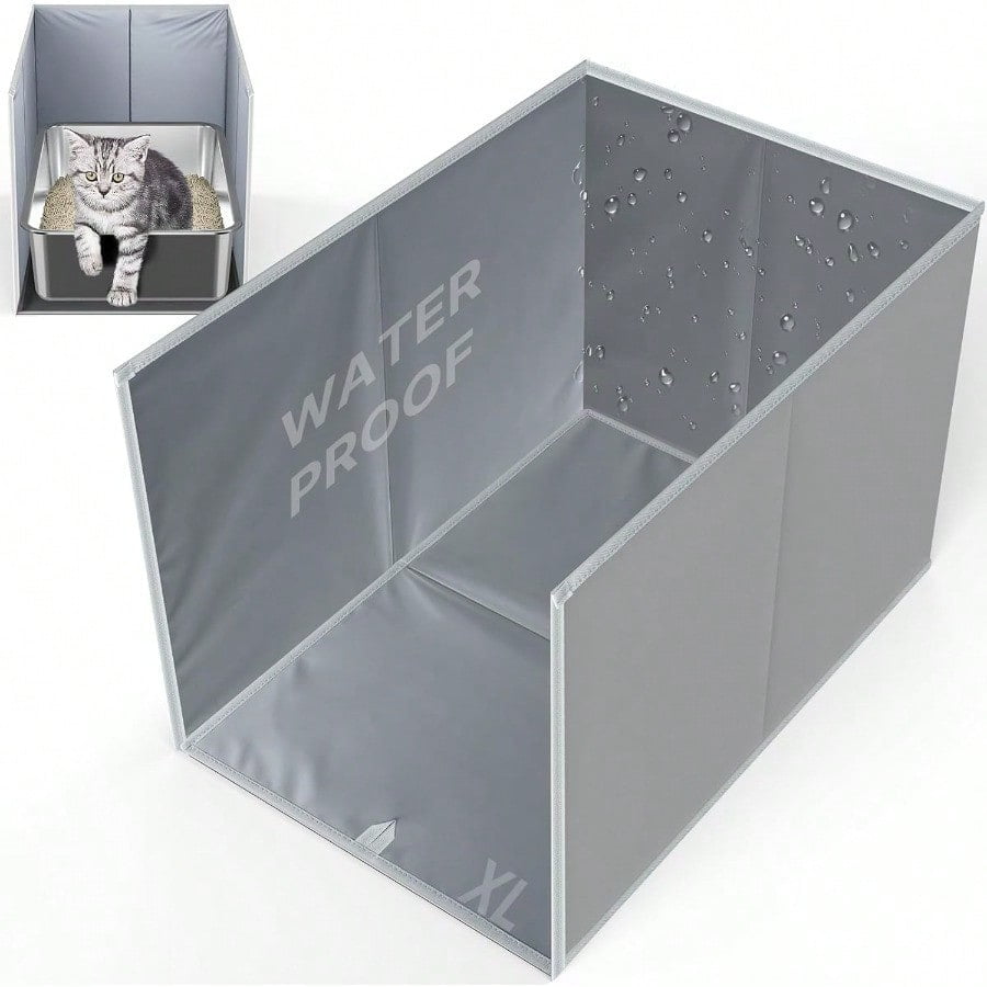 28L × 20W × 17H Foldable Cat Litter Box Enclosure All-in-One Litter Box ...