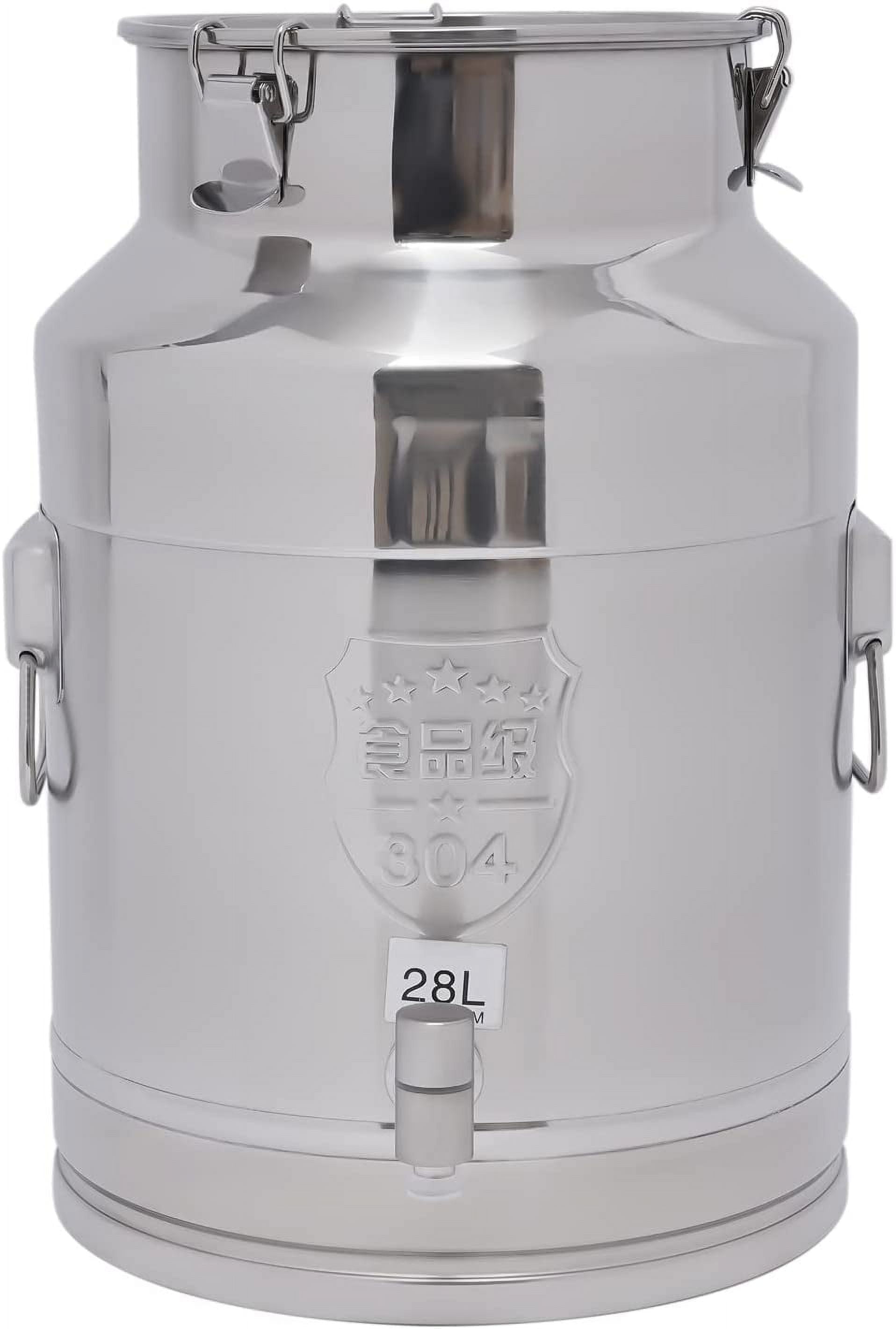 28L/7.4Gallon Stainless Steel Milk Can - Heavy Duty Milk Jug Milk ...