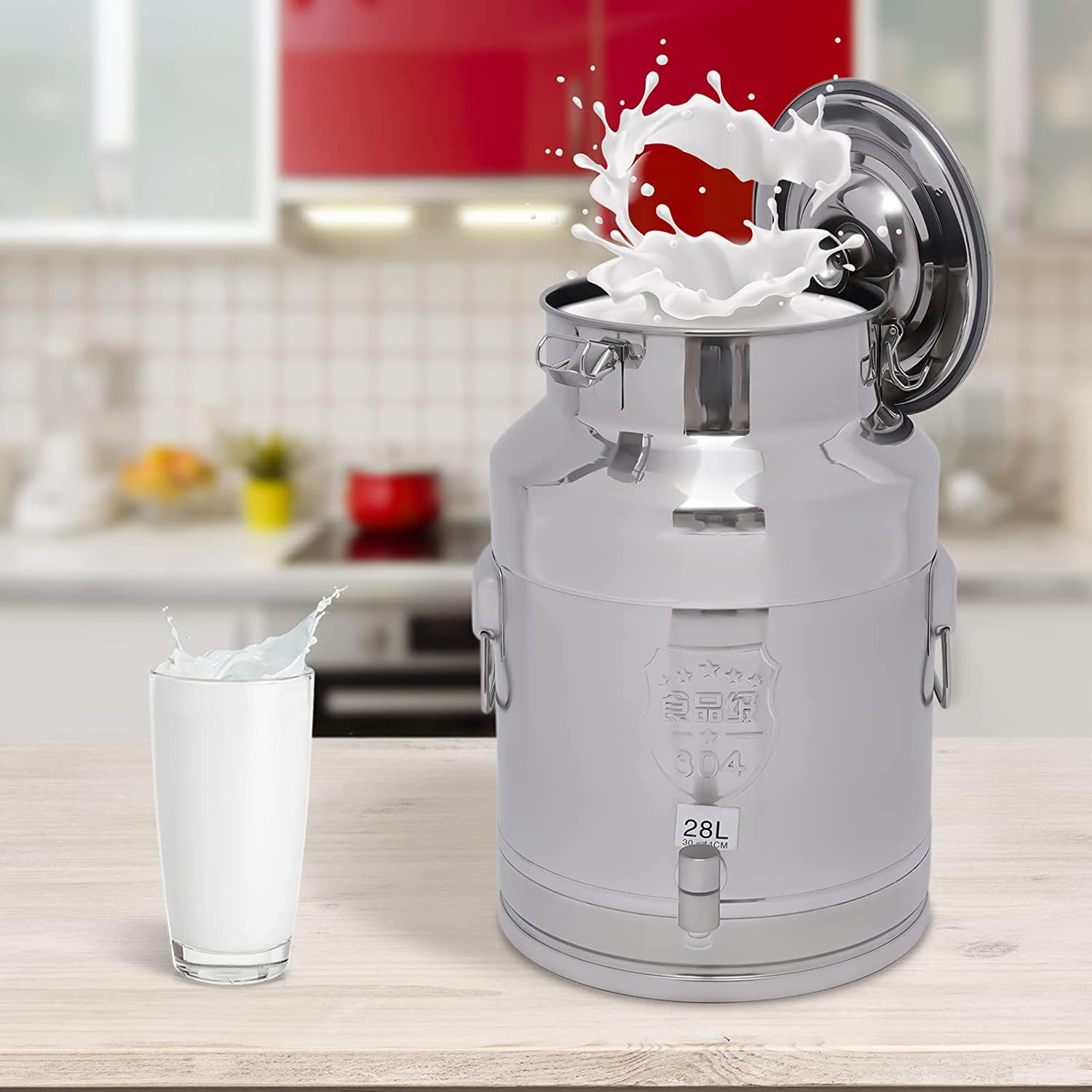 28L Large Capacity Milk Can Milk Bucket Wine Oil Rice Pail Bucket Milk ...