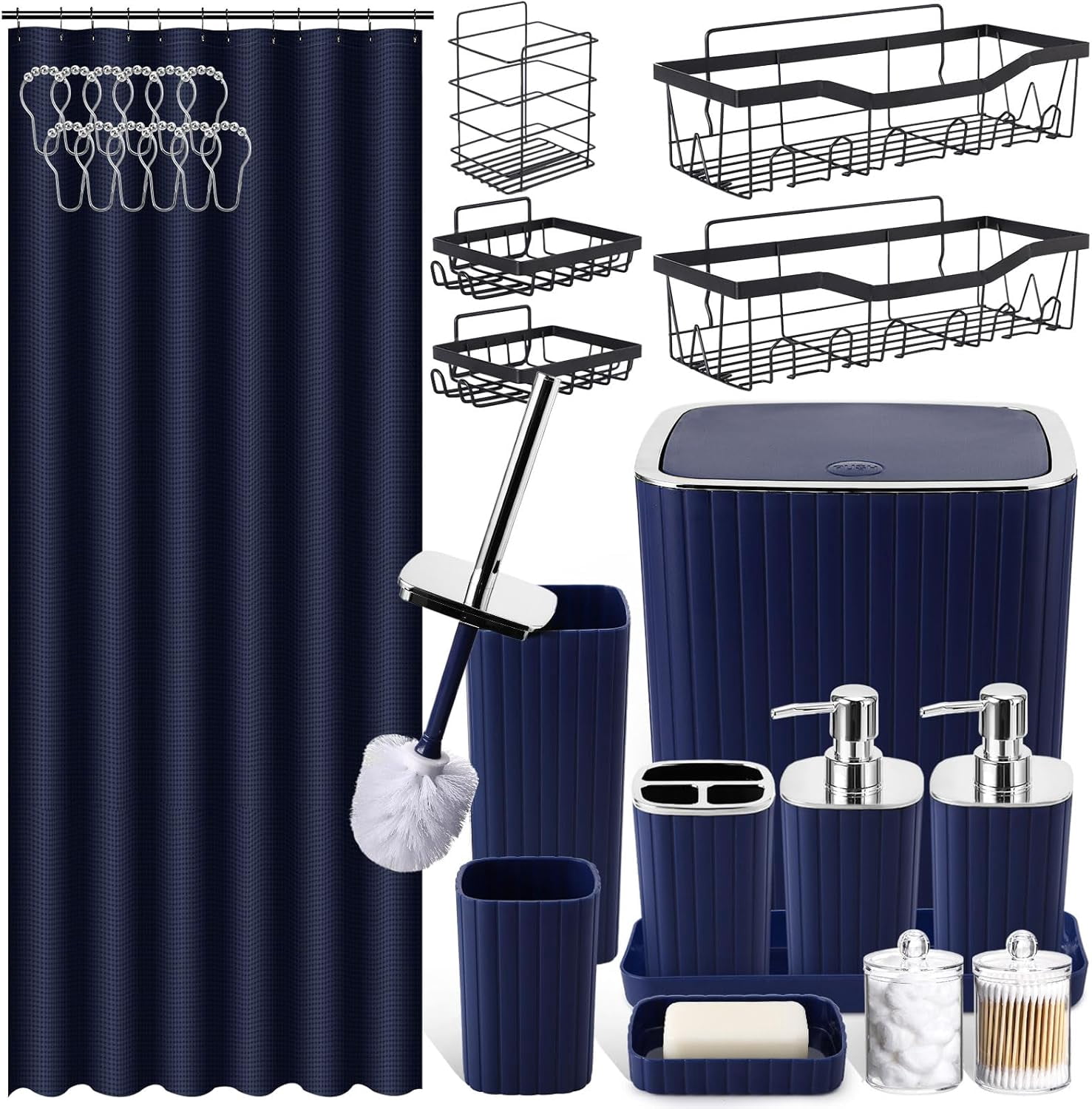 28PC Bathroom Set - Gorgeous Blue Bathroom Set, Bathroom Accessory Set ...
