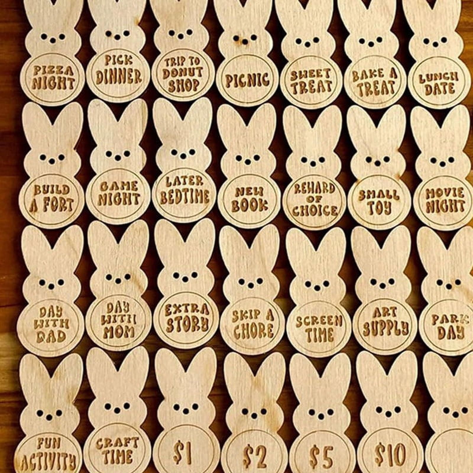 28PCS Easter Kids Reward Bunny Tokens, Easter Egg Tokens, Easter Tokens ...