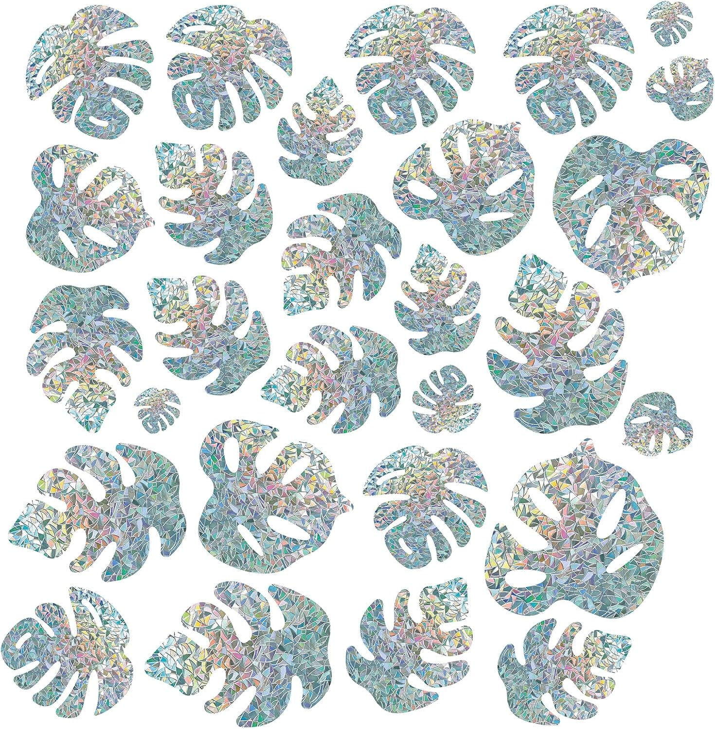 28PCS Leaves Window Clings Anti Collision Rainbow Window Glass Alert ...