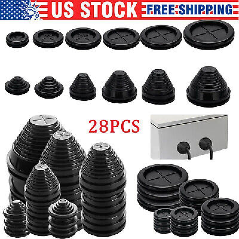 28PCS Rubber Grommet Firewall Hole Plug Electrical Wiring Gasket ...