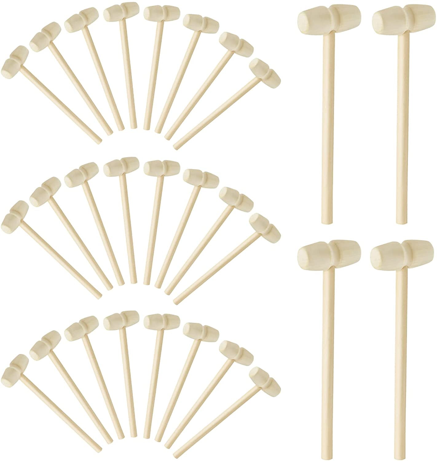 28PCS Wooden Hammer for Chocolate, Wood Hammers Crab Lobster Mallets ...