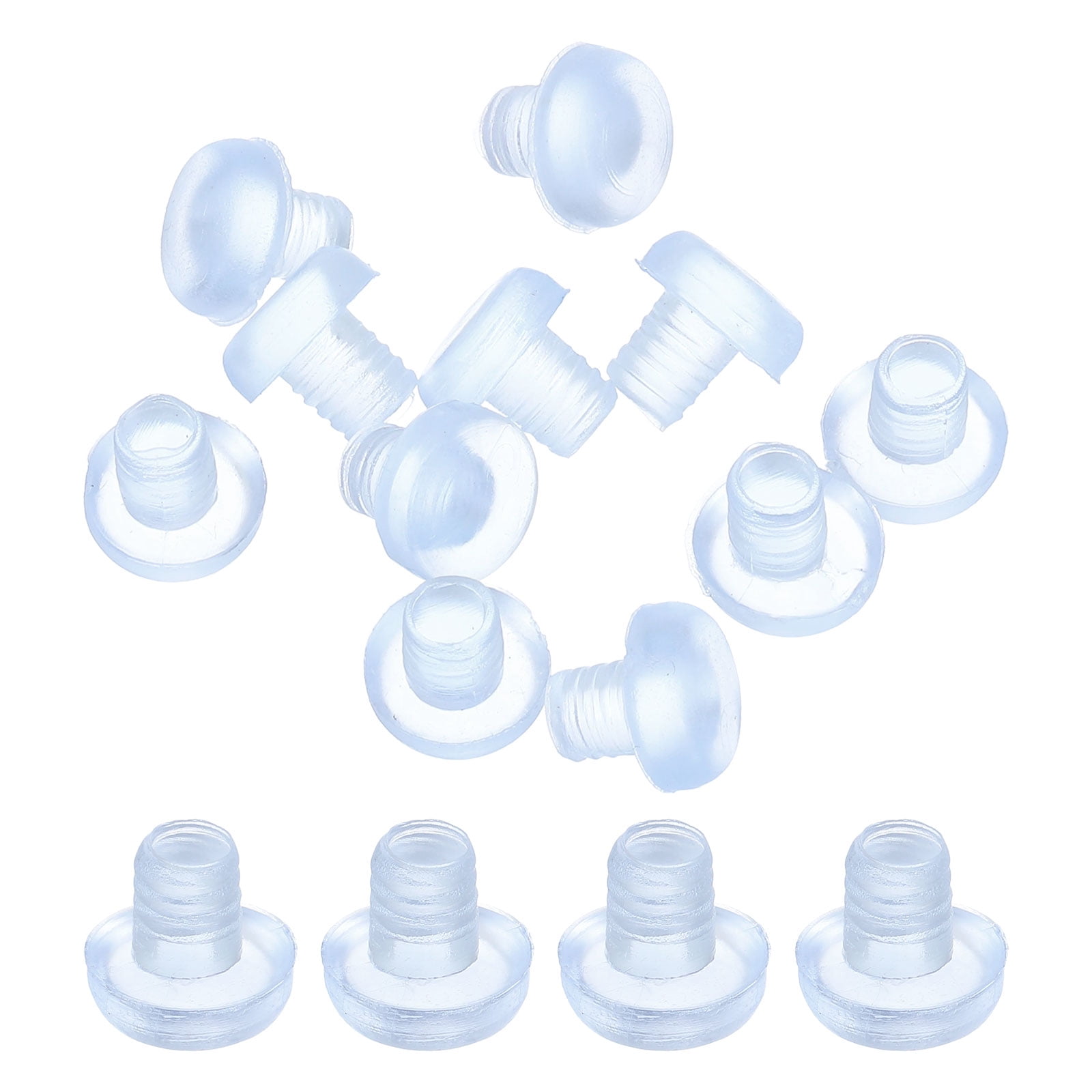 28Pack 5mm/0.2" Glass Table Top Bumpers with Stem Thick Base Fit 3 ...