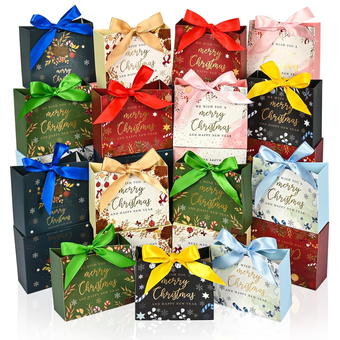 28Pack Small Christmas Gift Bags,5.1×4.5×2.2 Inches Xmas Gift Bags ...