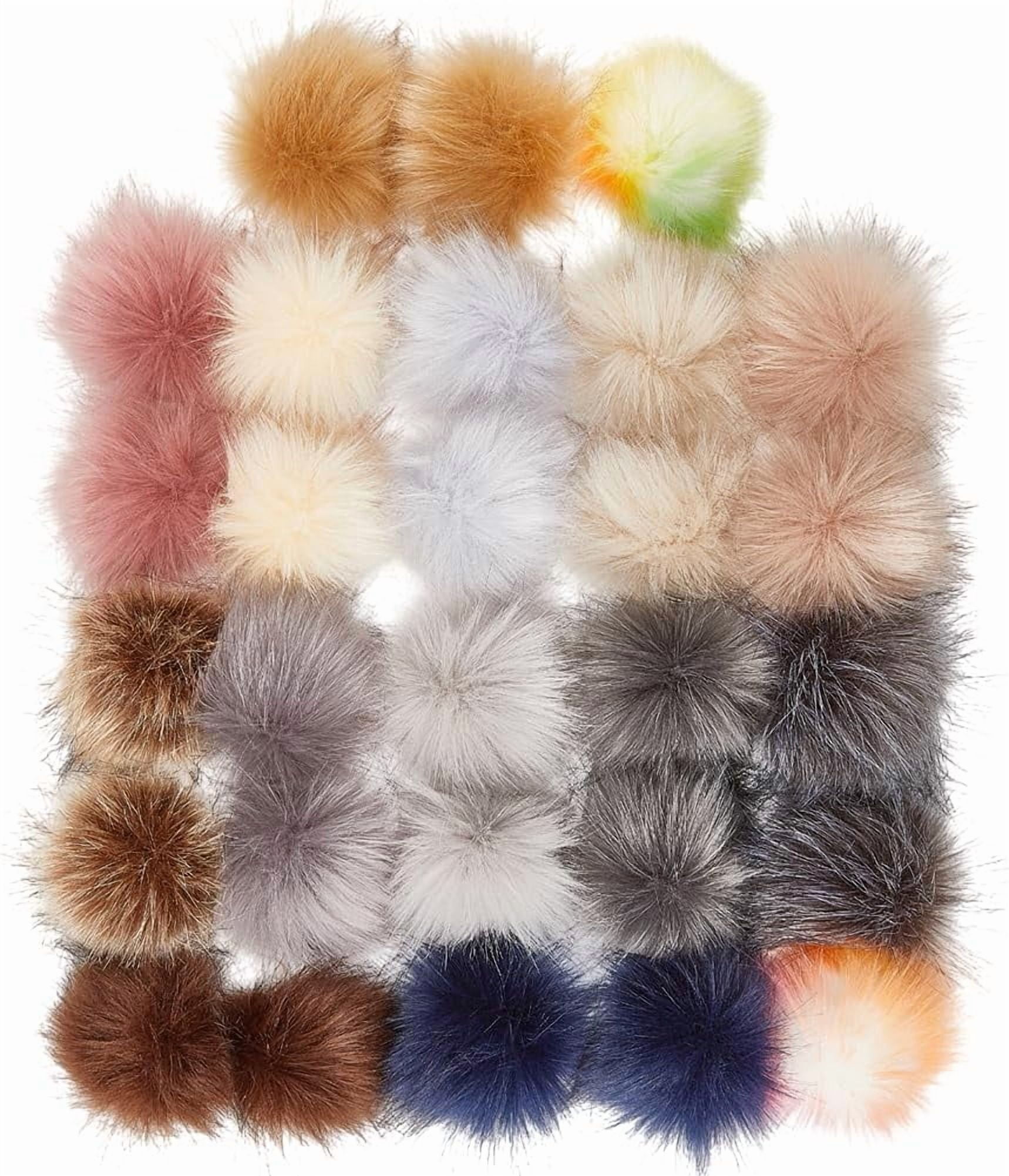 28Pcs 14 Colors 3.5 Inch Fur Ball Imitation Fox Hair Fluffy Round ...