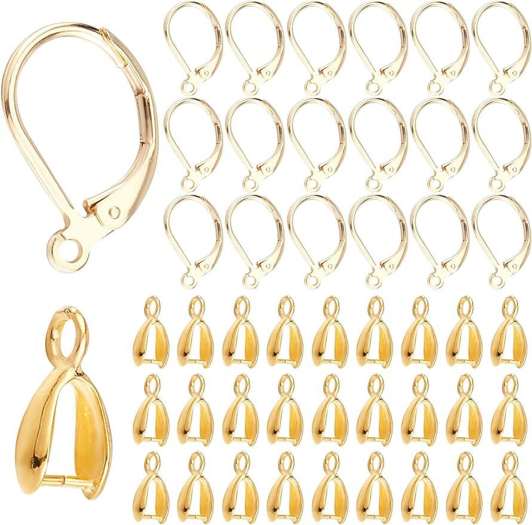 28Pcs 24K Gold Plated Brass French Earring Hooks Leverback Ear Wires ...