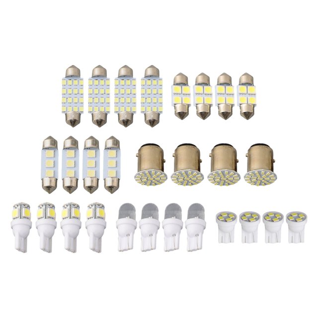 28Pcs Car Interior LED Light For Dome Map License Plate Lamp Bulbs ...