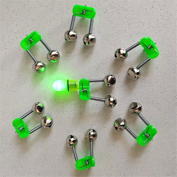 28Pcs Fishing Bells LED Rod Lights for Night - Clip on Bait Alarms with ...