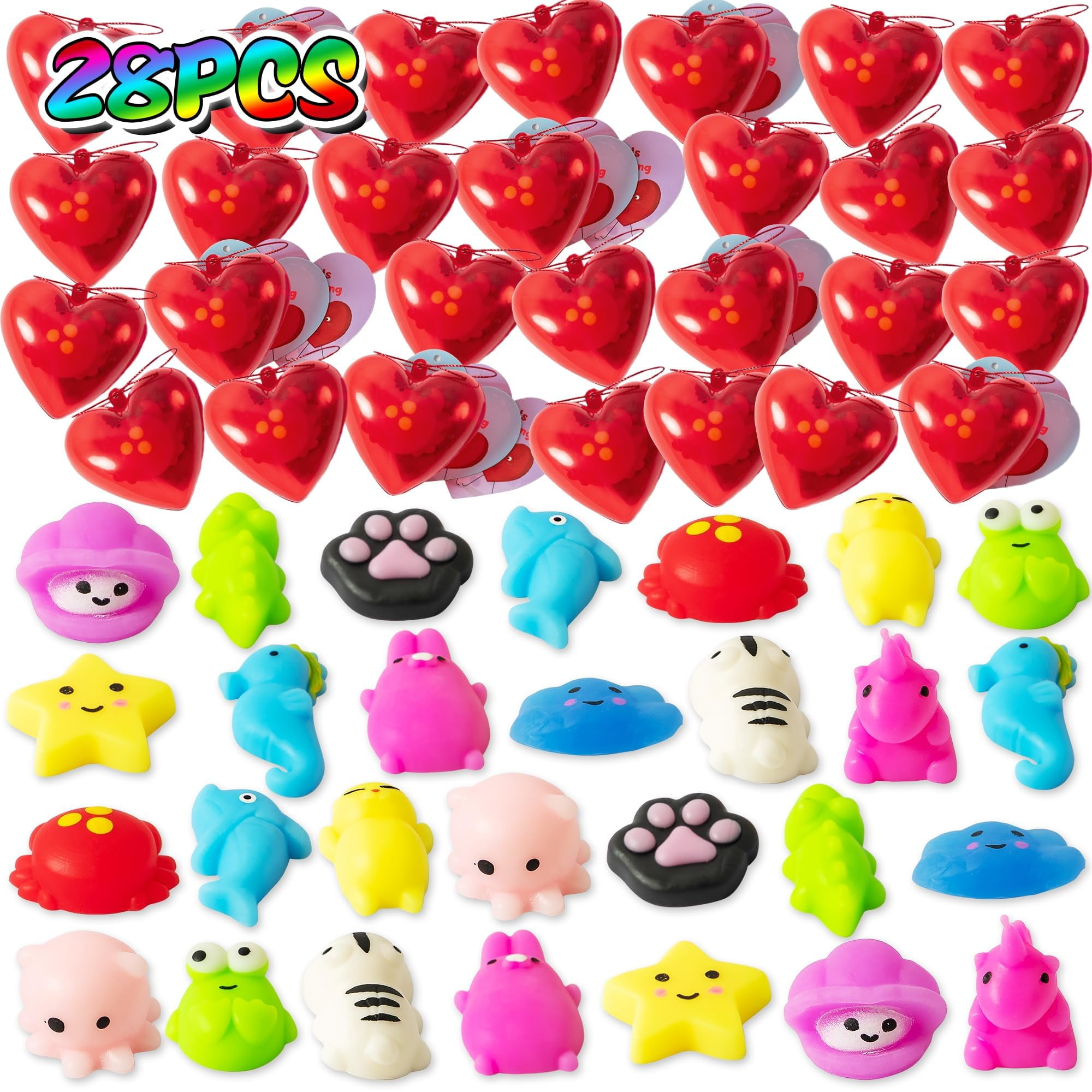 28Pcs Mochi Squishies Toys Set for BSL1 Kids Classroom Prizes Party ...