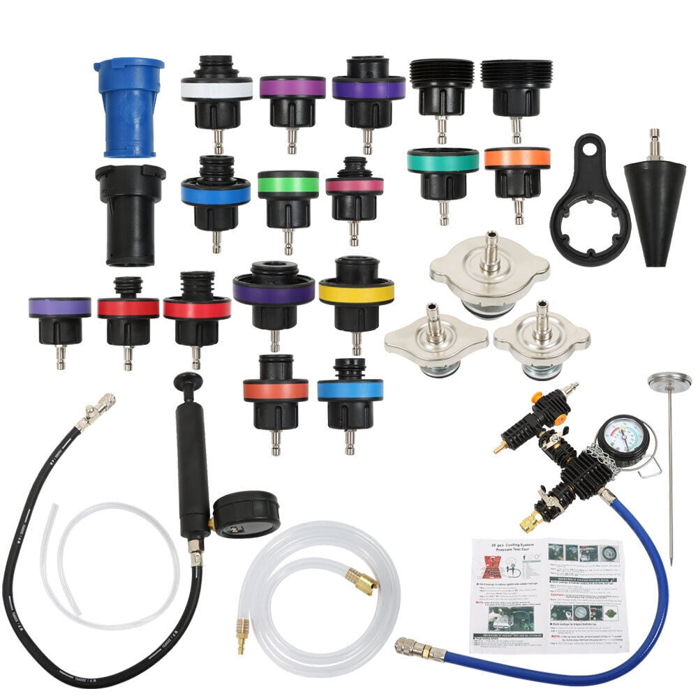 28Pcs Radiator Pressure Tester Kit Coolant Vacuum Type Cooling System ...