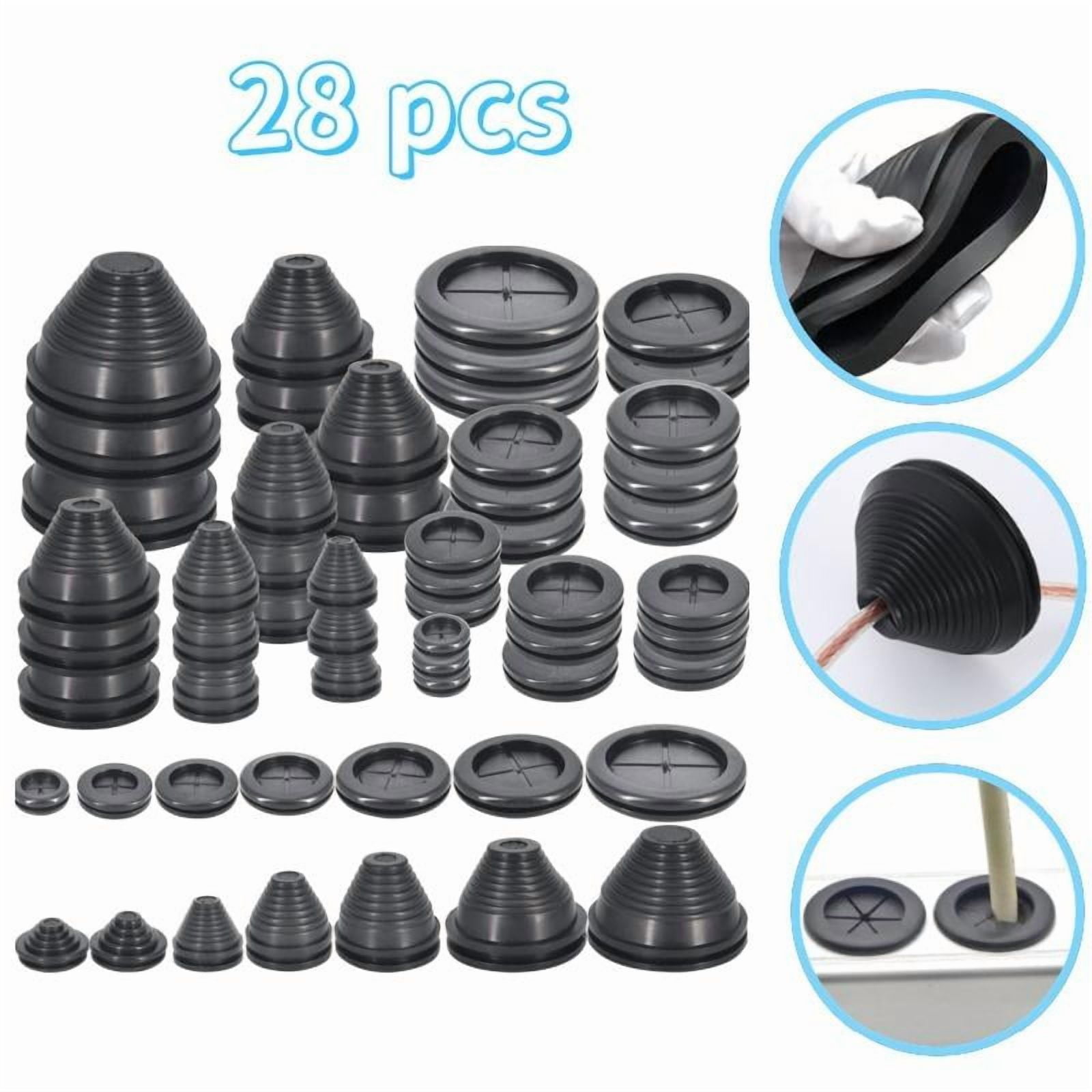 28Pcs/Set Rubber Grommets Set,Slotted Firewall Plug for Wire Protection ...