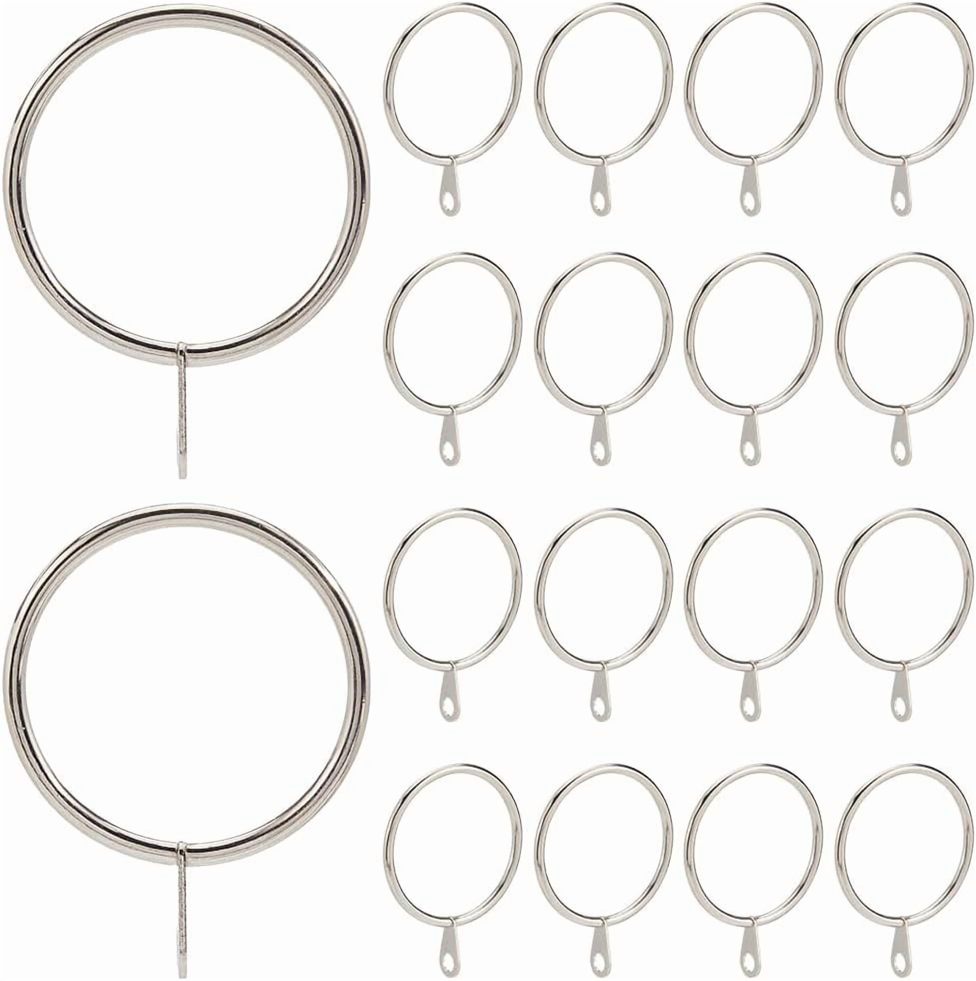 28Pcs Silver Drape Rings Curtain Rings with Eyelets Metal Hanging 1.5 ...