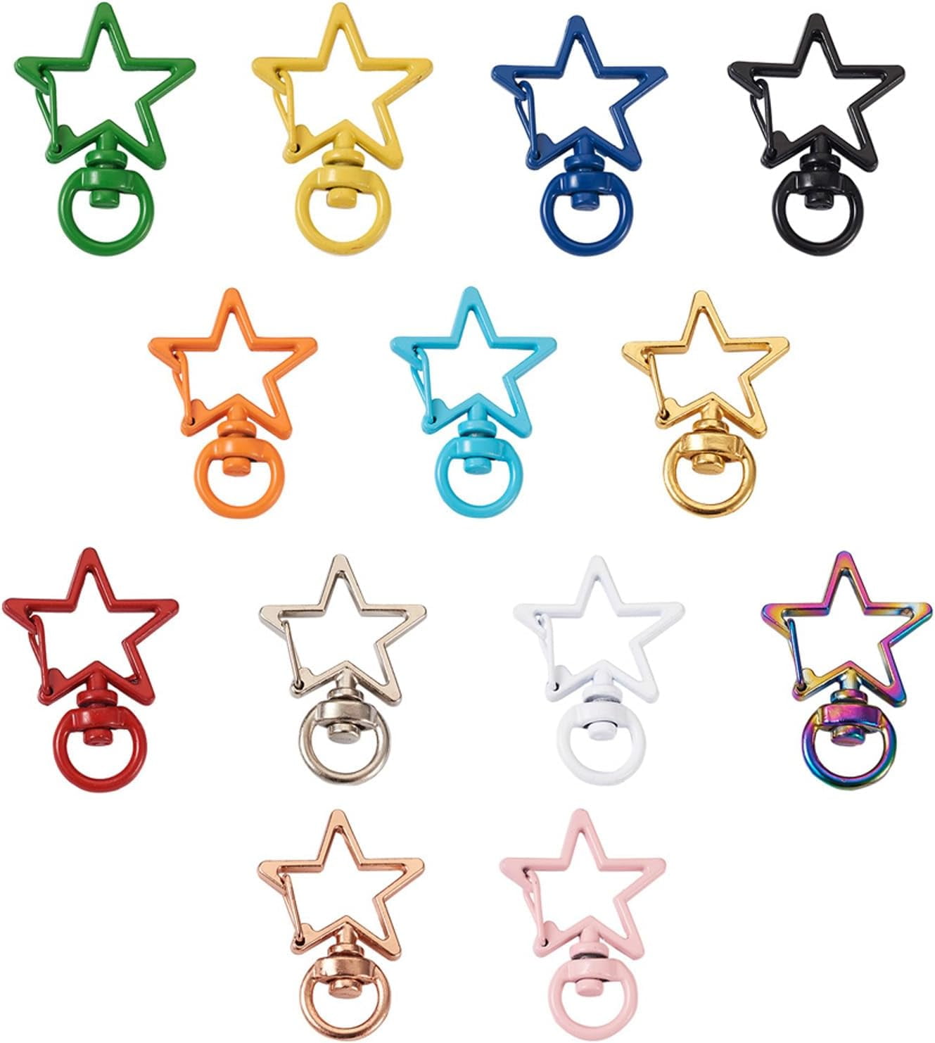 28Pcs Star Shape Alloy Swivel Lobster Claw Clasps Metal Swivel Snap ...