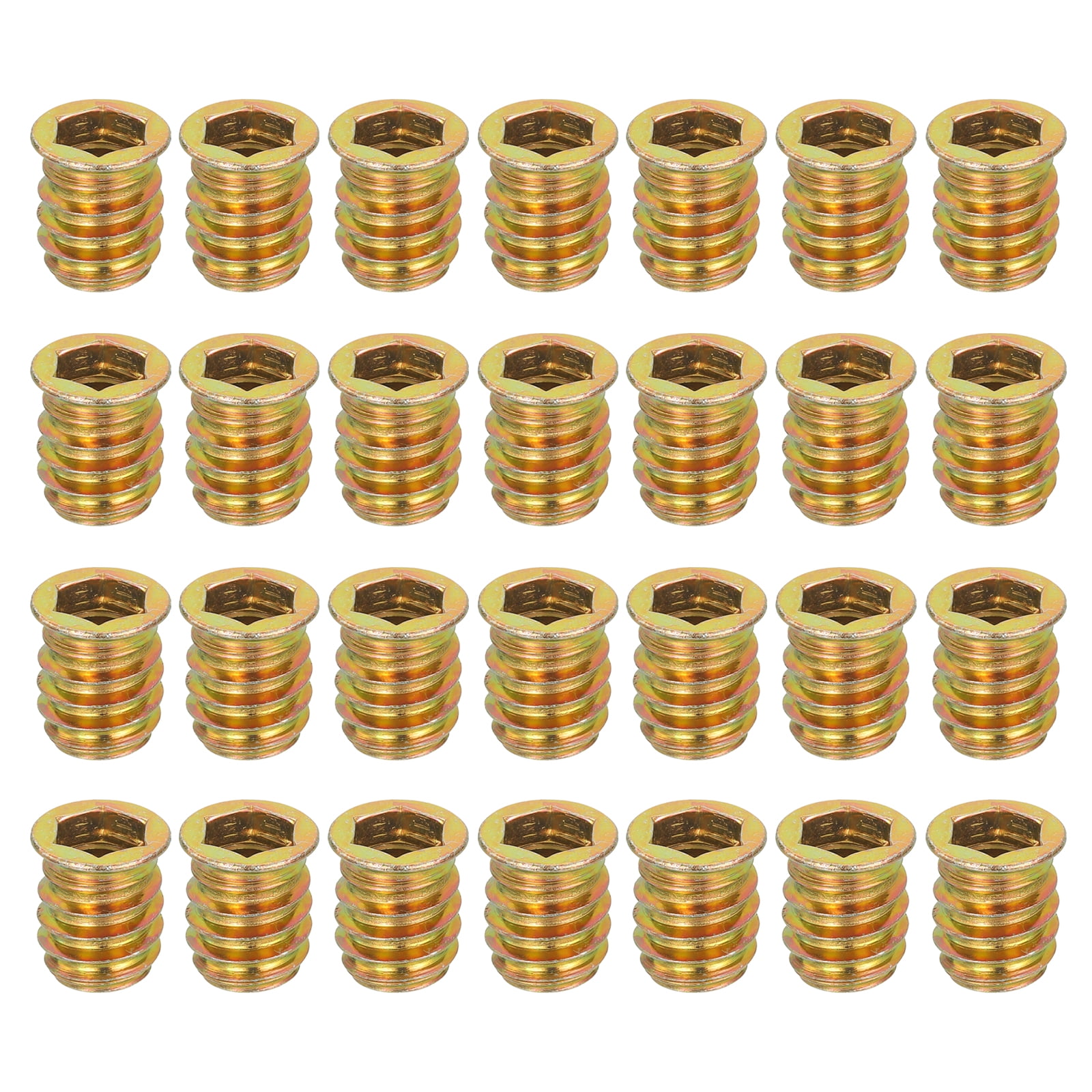 28Pcs Threaded Inserts Nuts, M10x20mm Hex Socket Drive Nut Inserts for ...