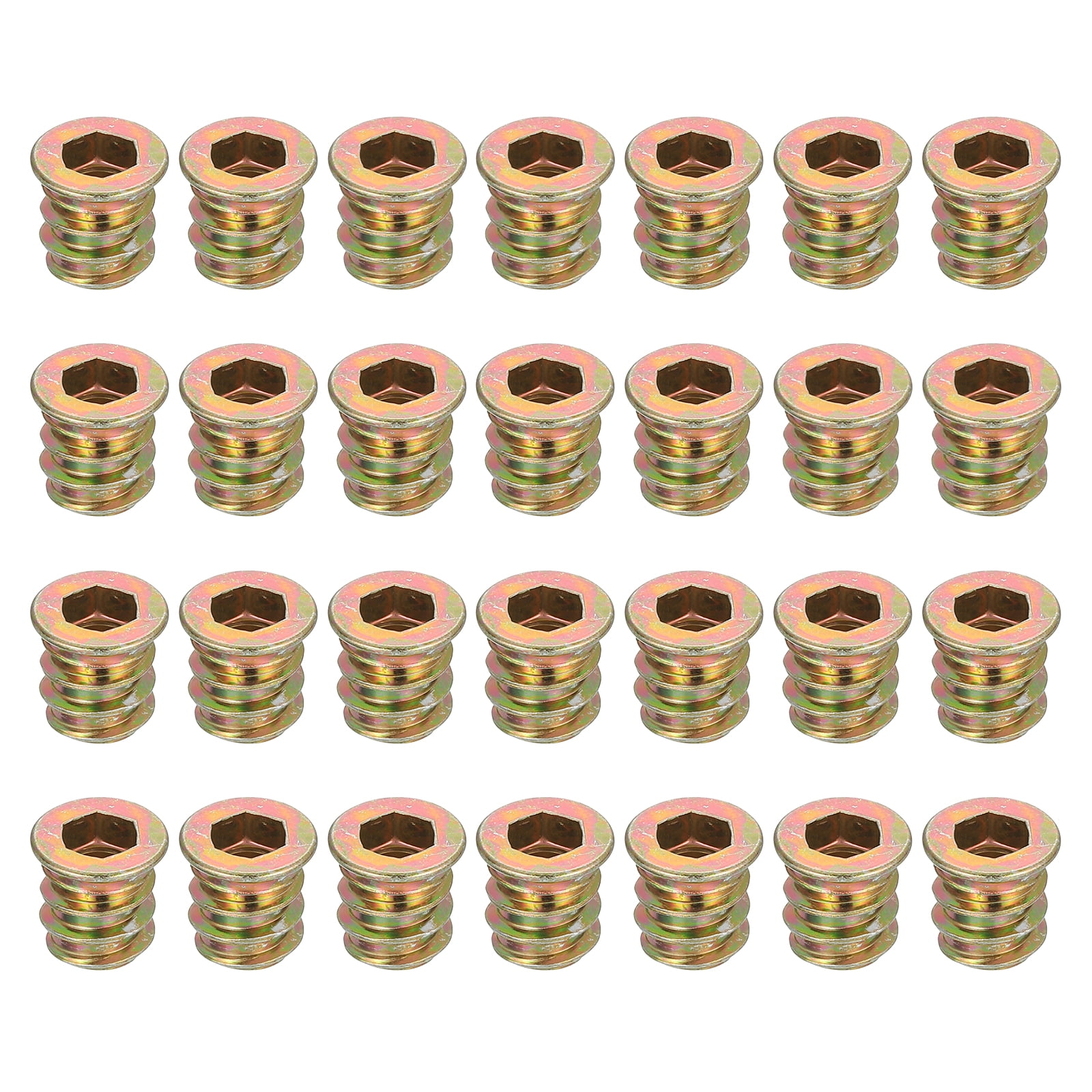 28Pcs Threaded Inserts Nuts, M5x10mm Hex Socket Drive Nut Inserts for ...