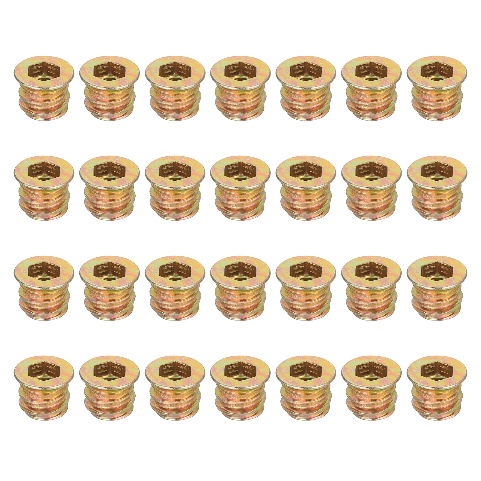 28Pcs Threaded Inserts Nuts, M6x10mm Hex Socket Drive Nut Inserts for ...