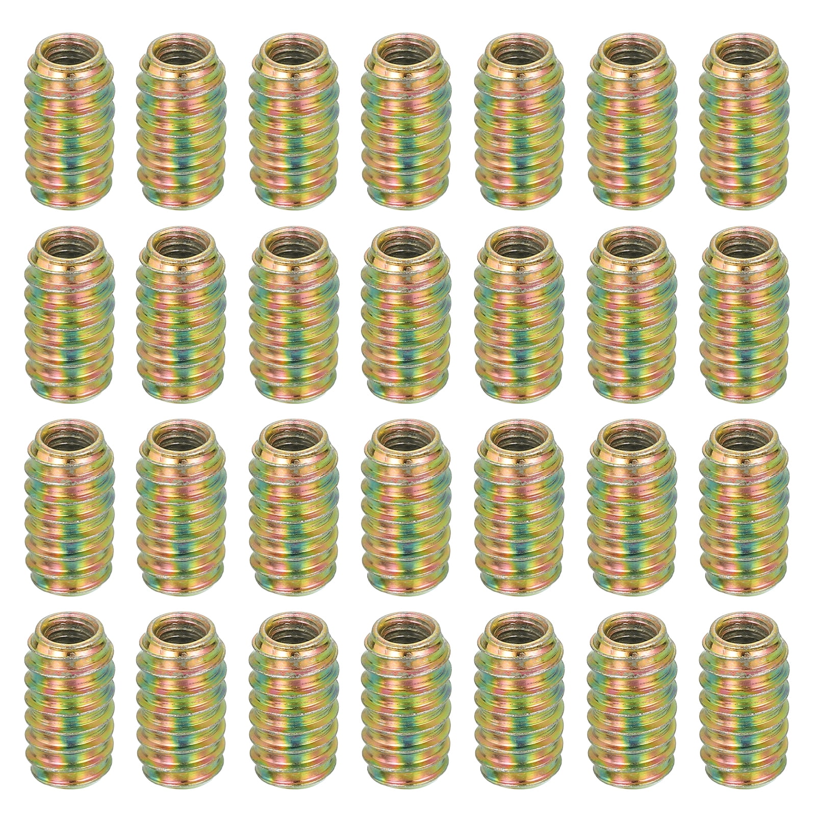 28Pcs Threaded Inserts Nuts M6x20mm Hex Socket Drive Nut Inserts for ...