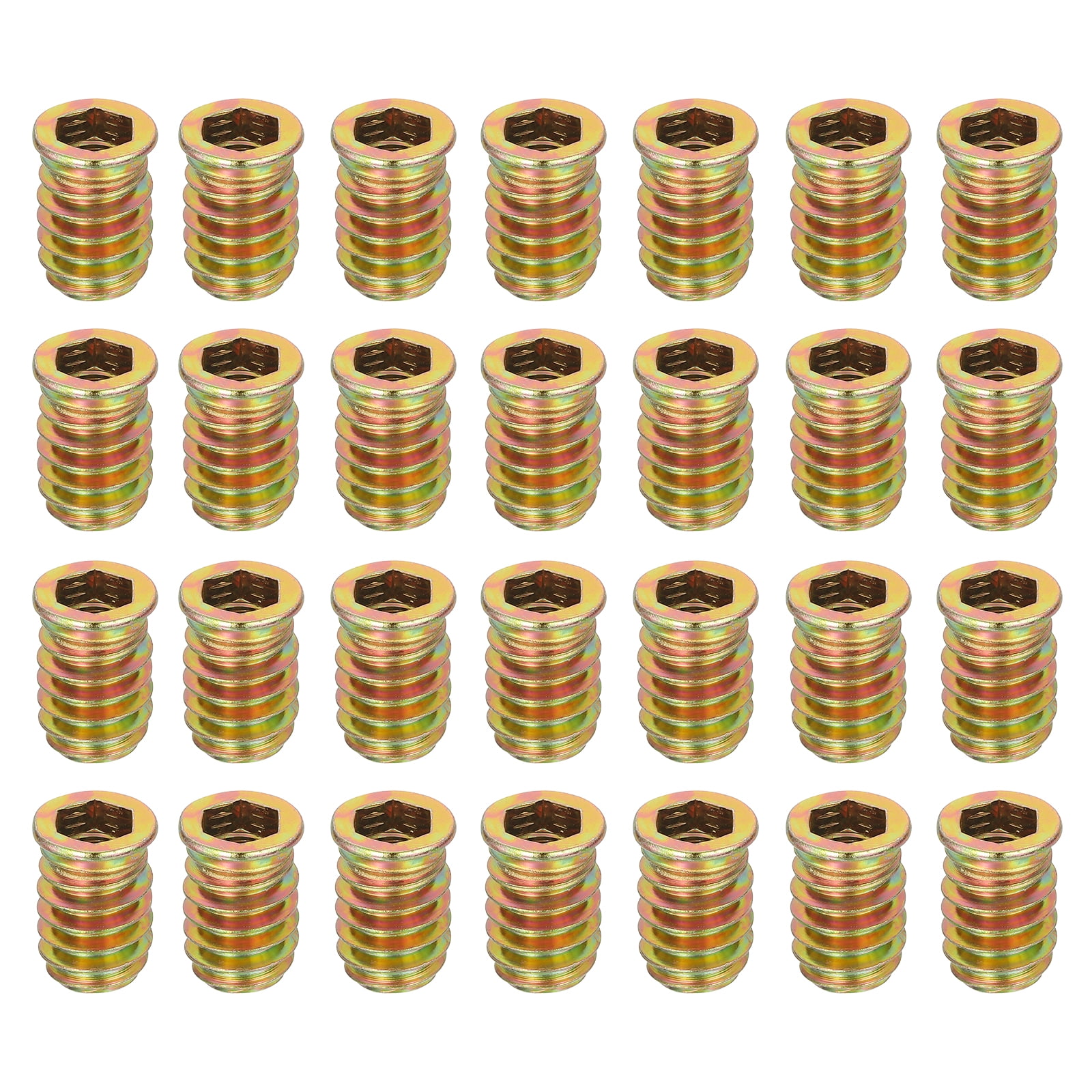 28Pcs Threaded Inserts Nuts, M8x20mm Hex Socket Drive Nut Inserts for ...