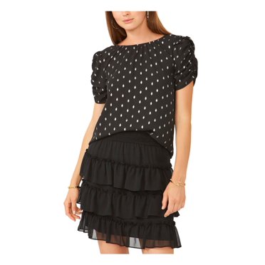 Almost Famous Juniors' Cutout-Sleeve Tunic (Black Floral, M) - Walmart.com