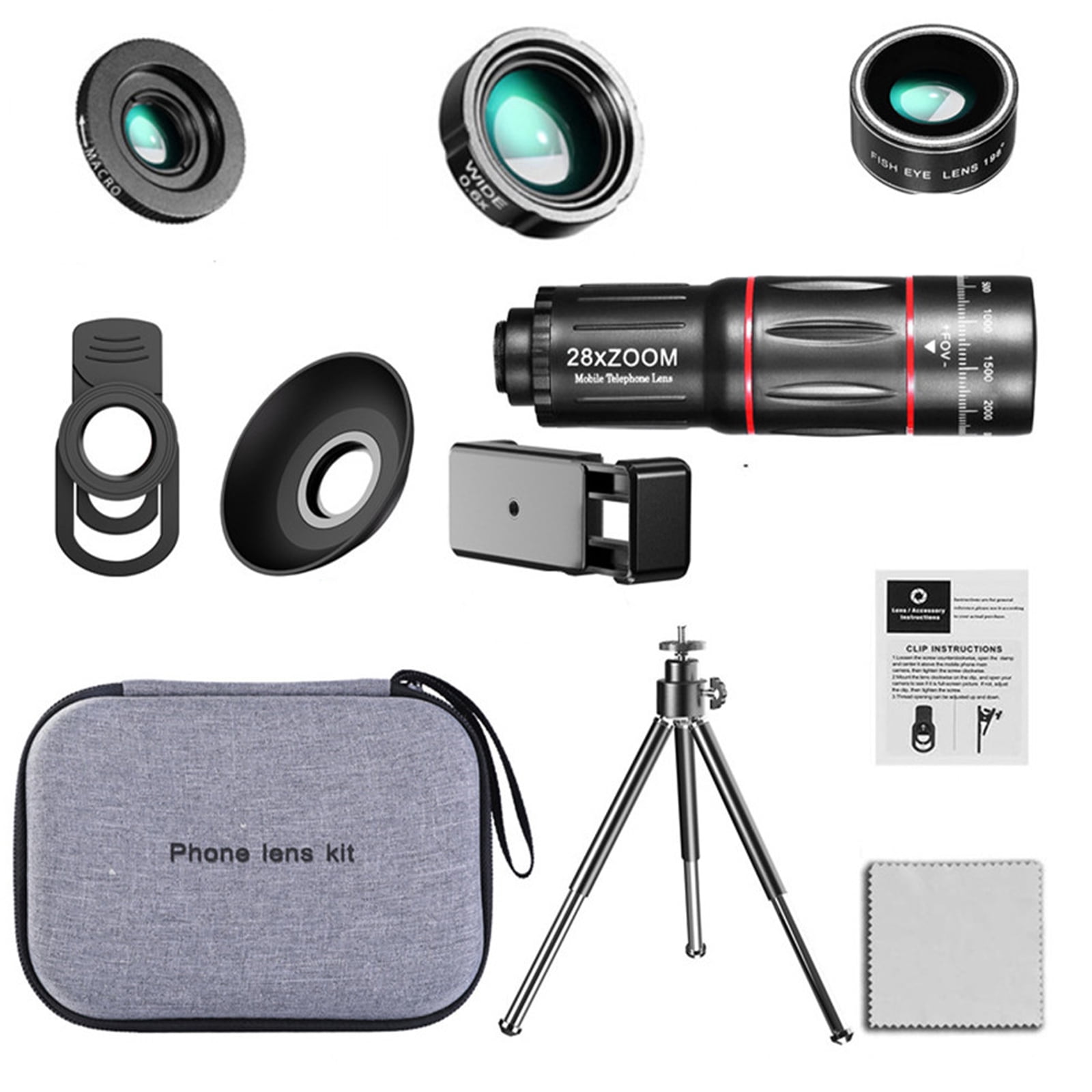28X HD Mobile Phone Camera Lens Telescope Zoom Macro Lens for ...