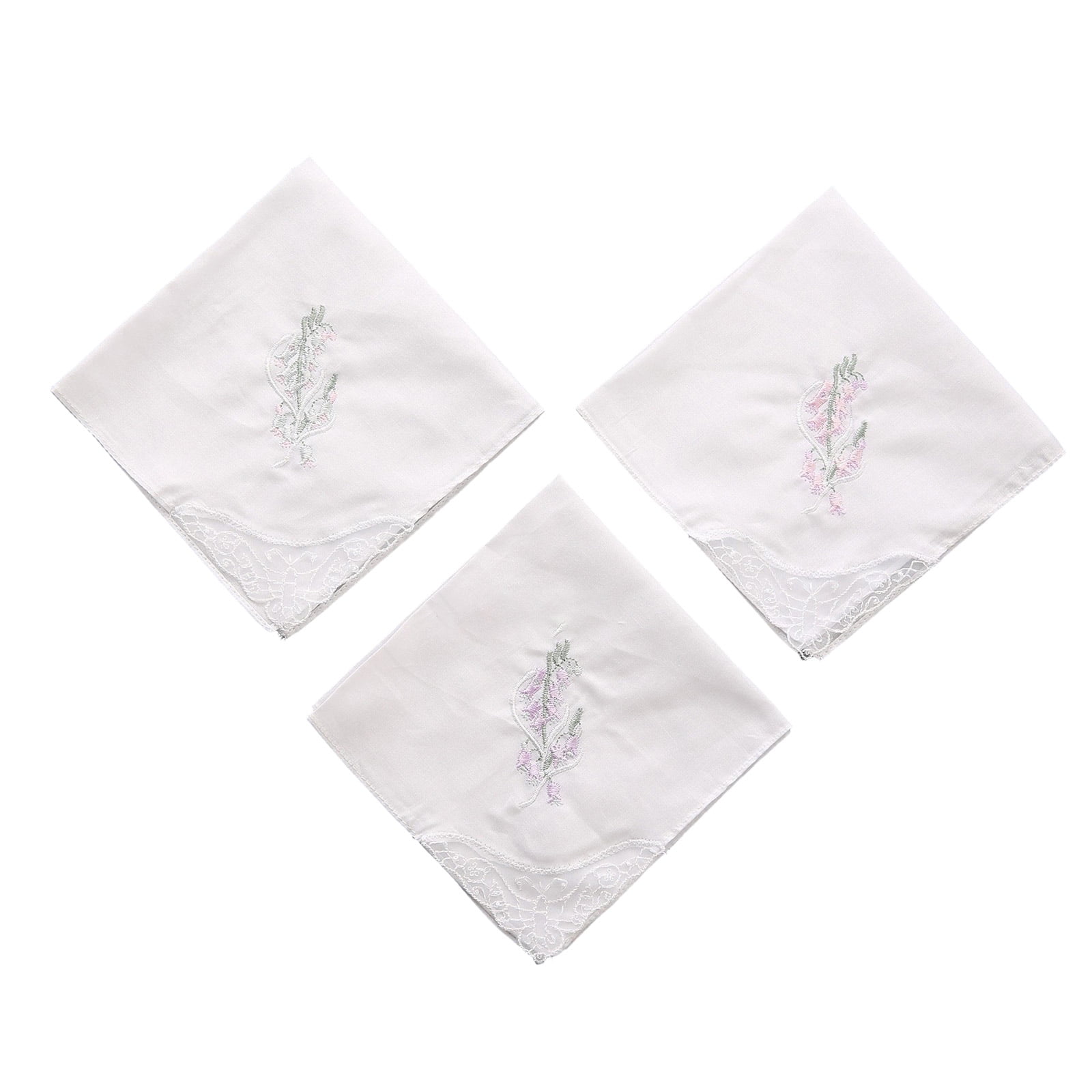 28cm Cotton Soft Embroidered Square Towel Vintage Floral Lace Edging ...