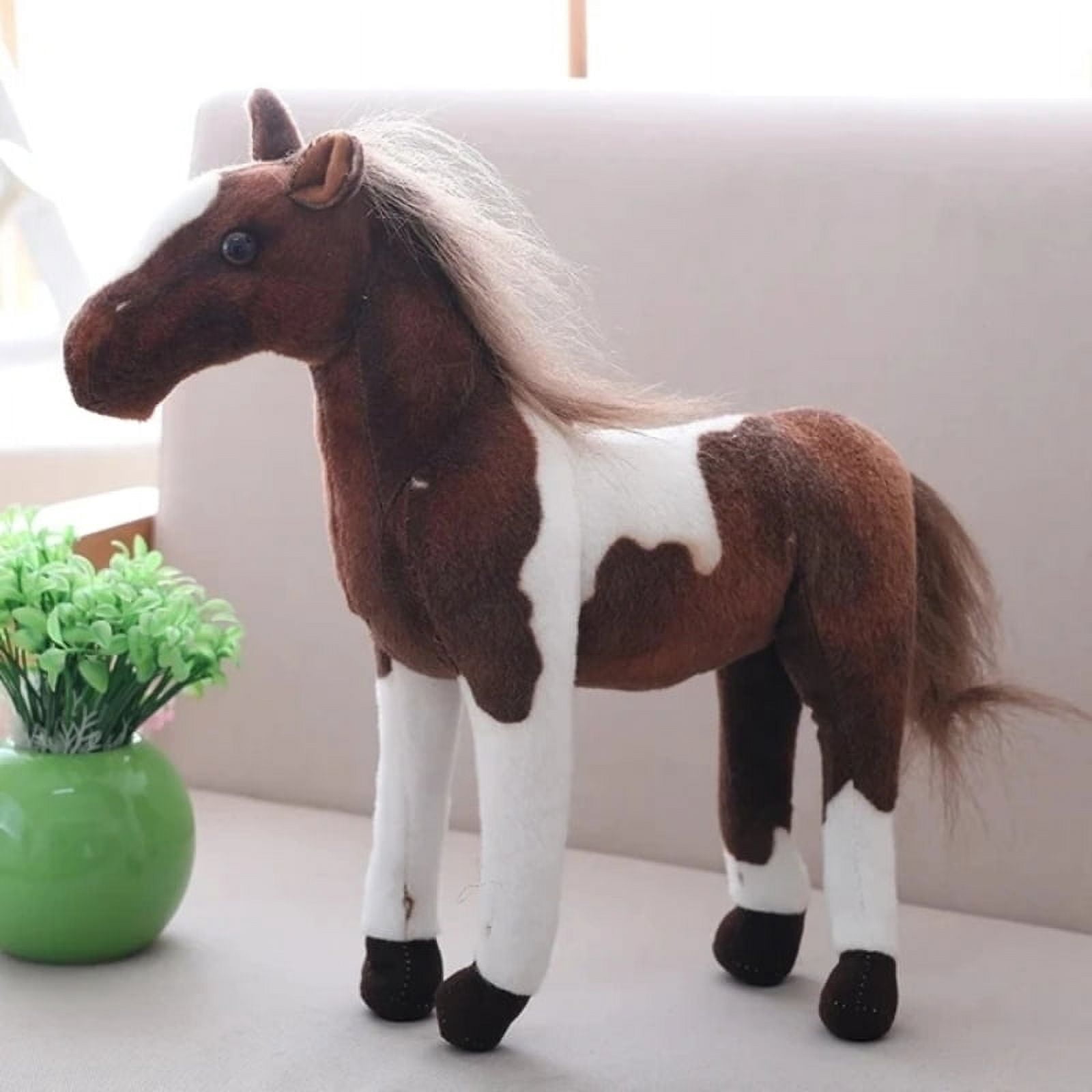 28cm Cute Creative Cartoon Simulation Horse Plush Toy Doll Home ...
