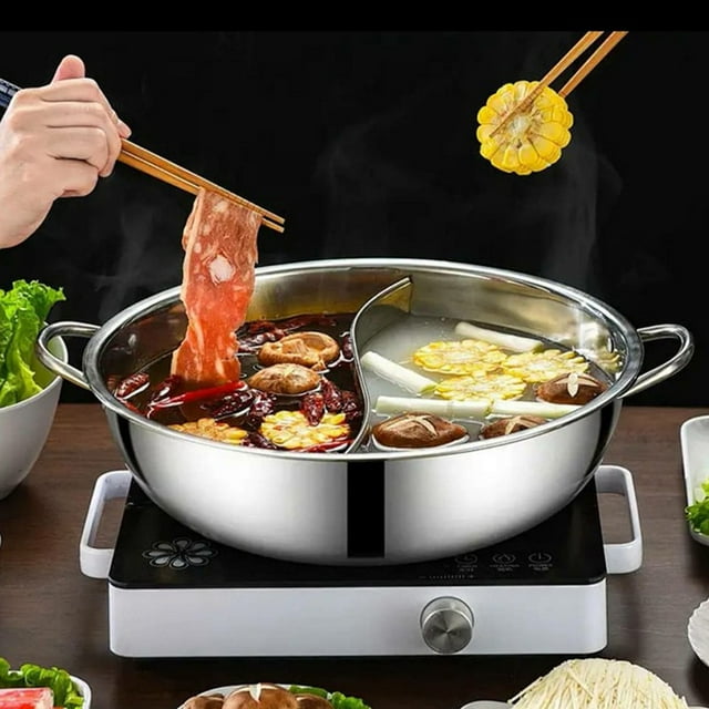 28cm Divided Hot Pot for Induction and Gas Stove Cooking - Walmart.com
