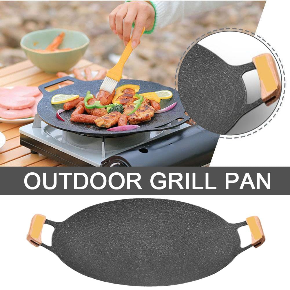 28cm Outdoor Grill Pan Korean Barbecue Tray Card Open Flame Induction ...