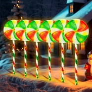 "10-Piece Set - Sugar Coated 8"" LED Gumdrop Christmas Pathway Lights ...