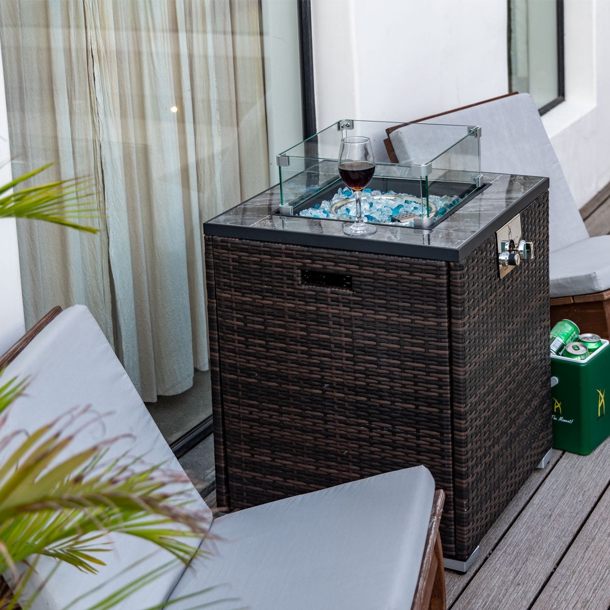 28inch Outdoor Fire Pit Column, Propane Fire Column for Decor Gas Fire ...