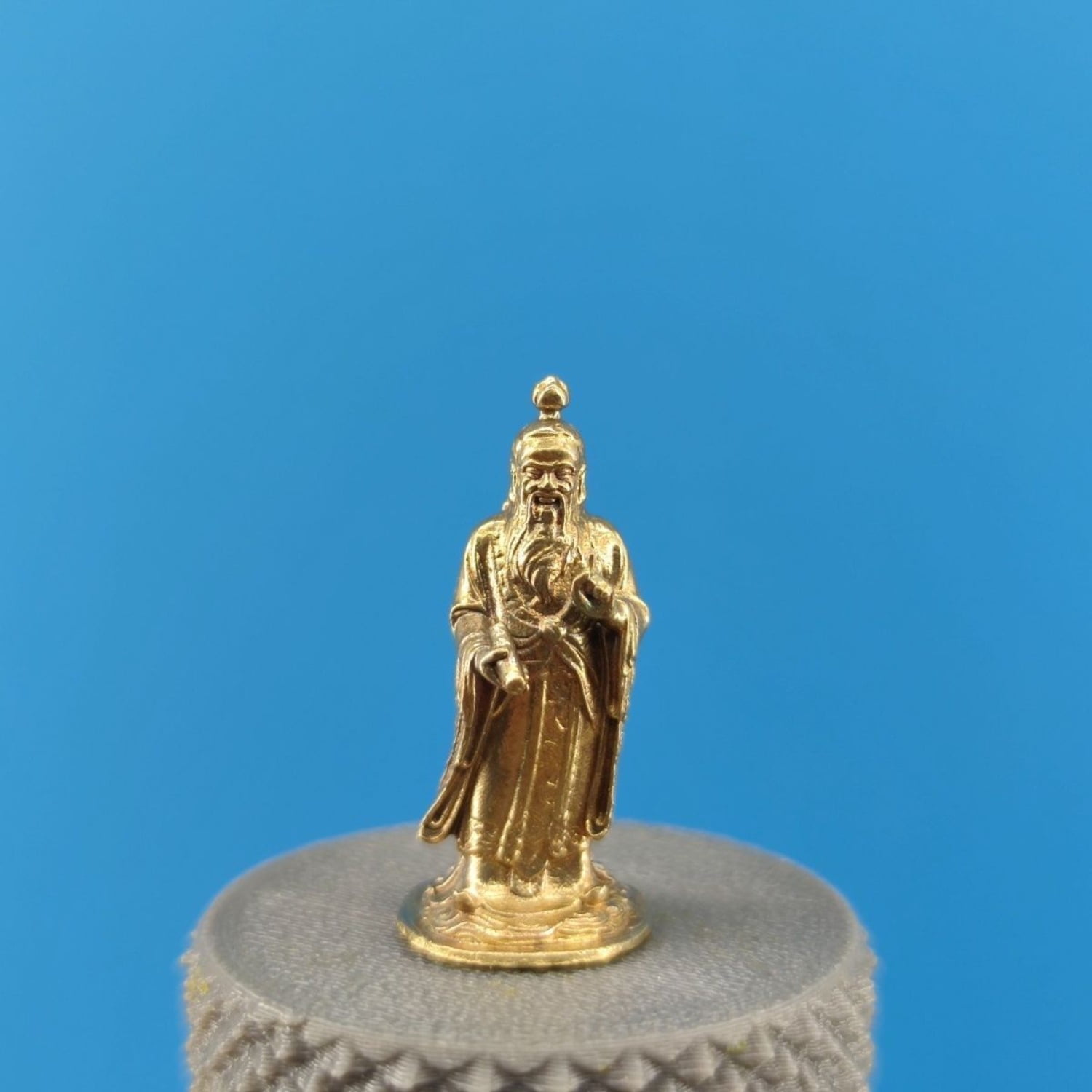 28mm Brass Lao Tzu Figurine One Finger Asked Statue Taoist Preaching ...