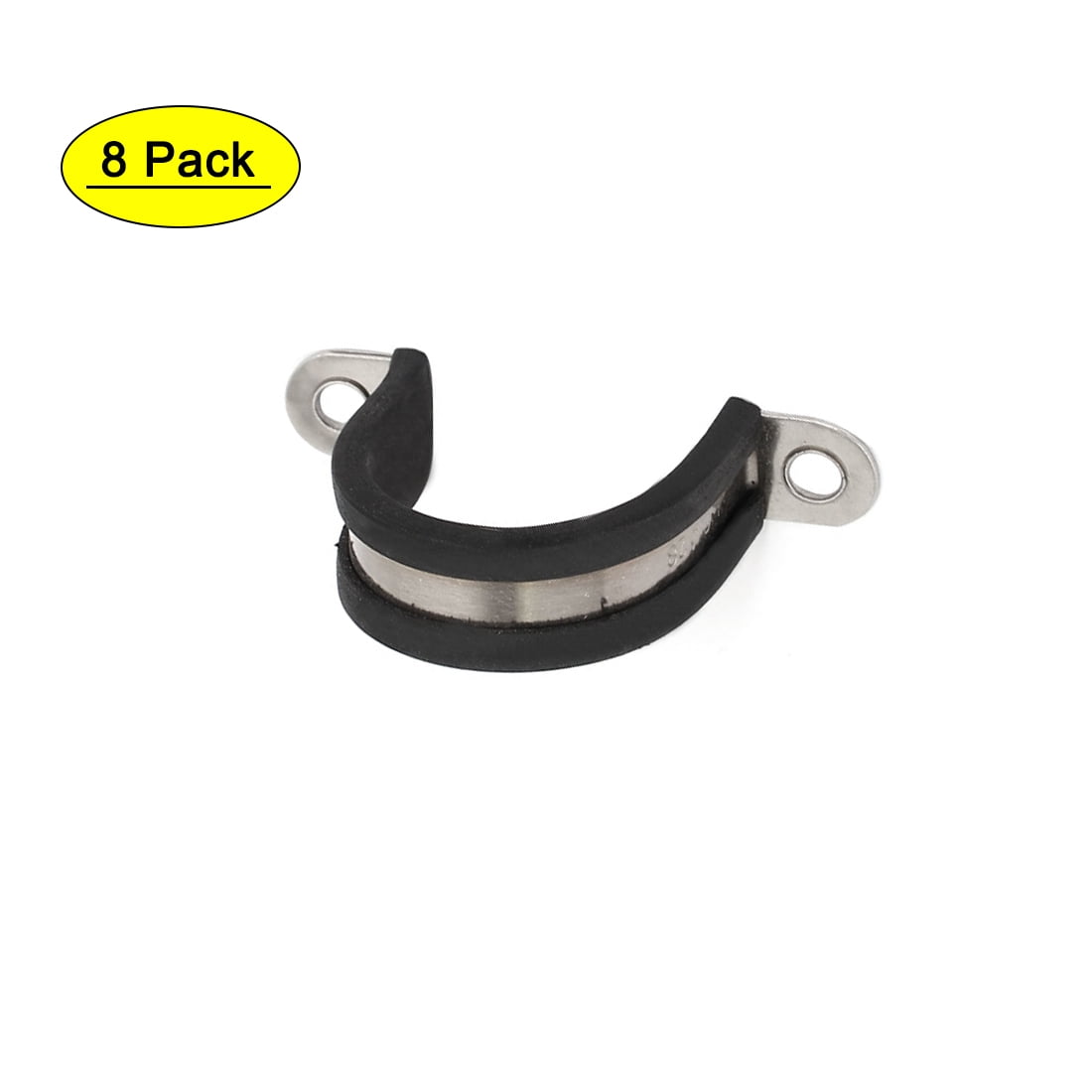 28mm Dia Rubber Lined U Shaped 304 Stainless Steel Pipe Clip Hose Clamp ...