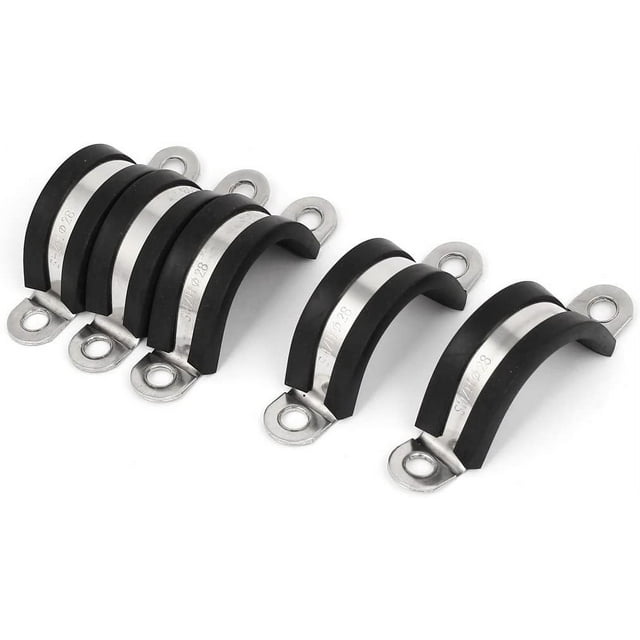 28mm Epdm Clamps Rubber Lined 304 Stainless Steel Clip Cable Wire Hose Pipe Clamp Strap Clamps 5