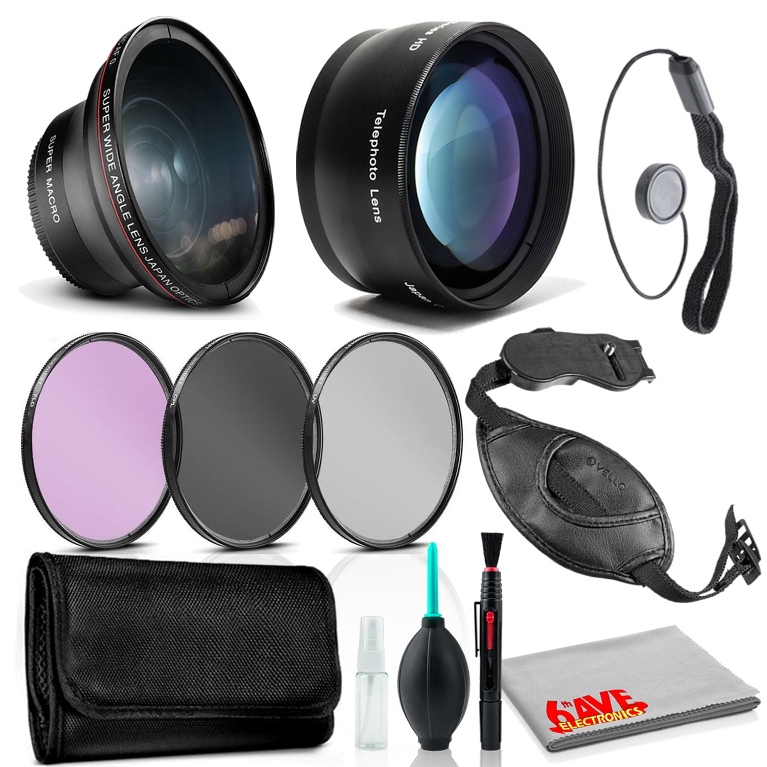 28mm Essential Kit with Wide Angle and Telephoto Lens, Hand Strap, and ...