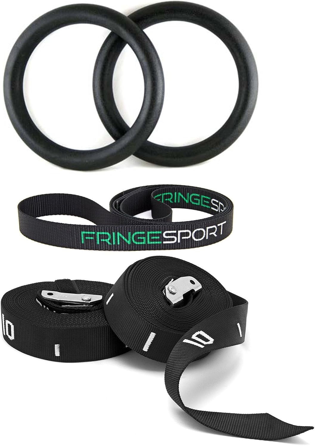 28mm Plastic Gymnastic Rings w/ 20ft Adjustable Straps & 6ft Fixed ...