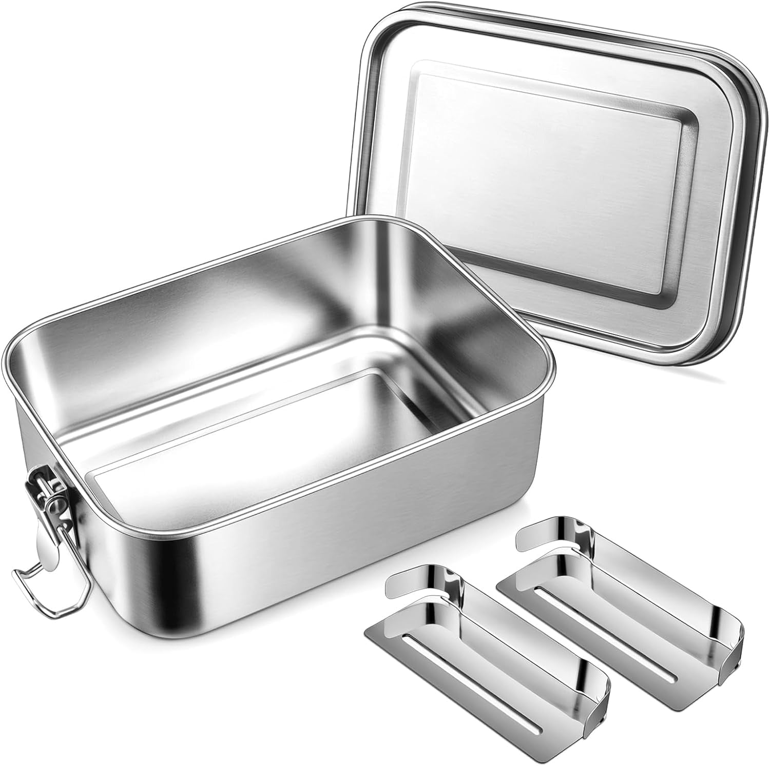 28oz Bento Box, 18/10 Stainless Steel Bento Lunch Box with 2 Dividers ...