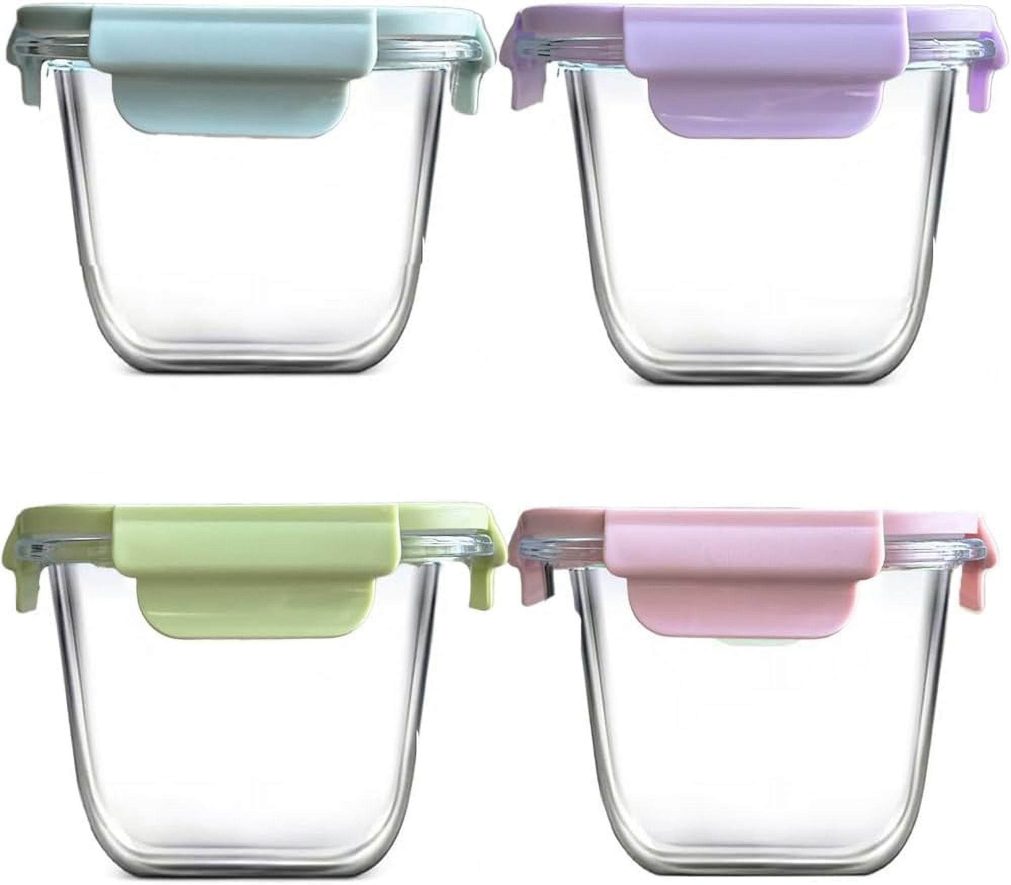 28oz Overnight Oats Containers with Lids, Square Glass Meal Prep ...