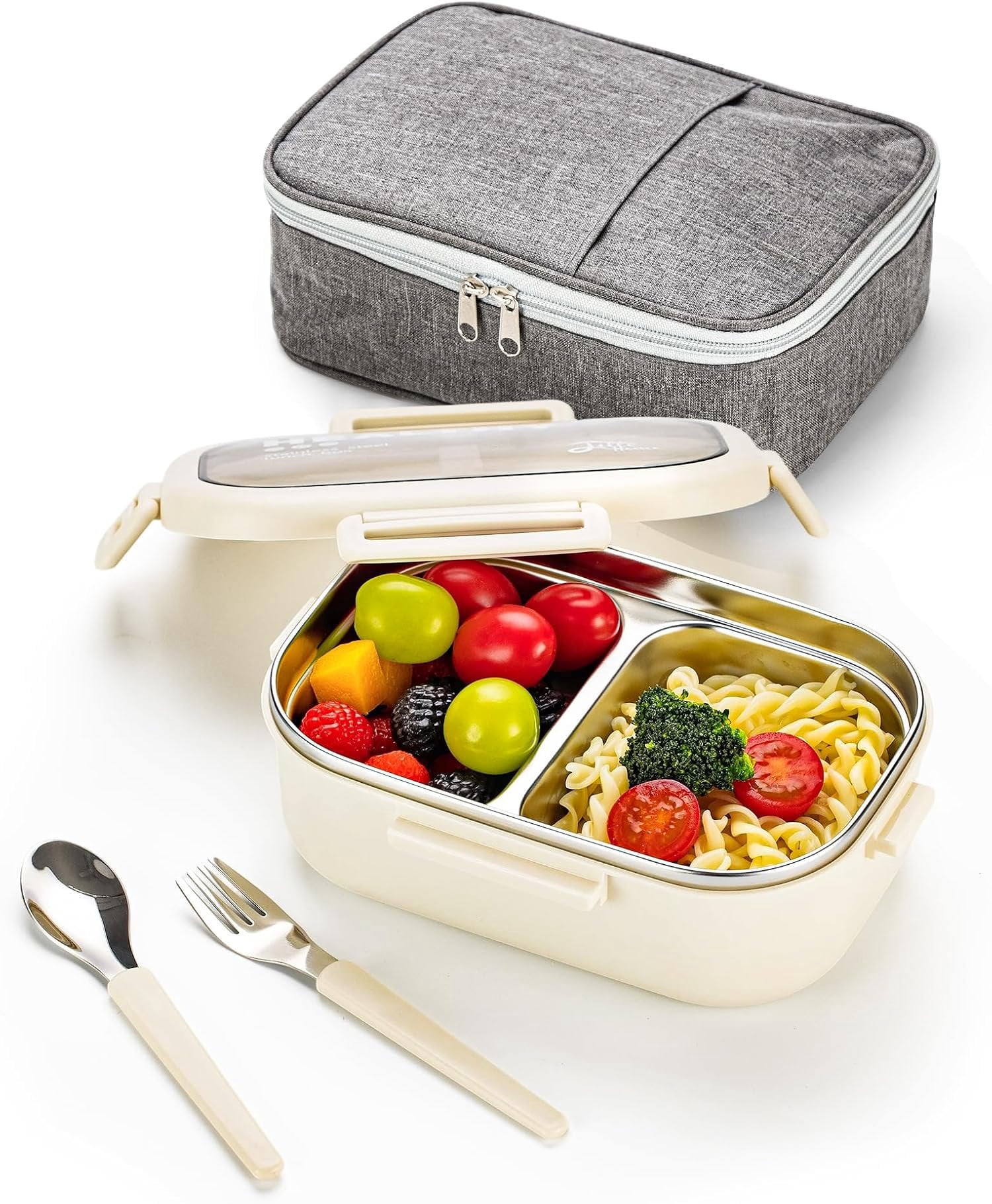 28oz Stainless Steel Leakproof 2-Compartment Bento Lunch Box/Portion ...