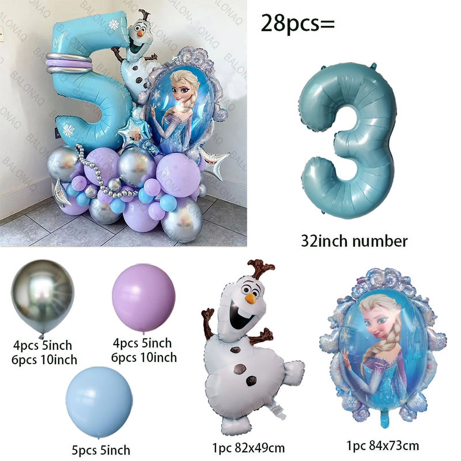 28pcs Disney Frozen Princess Elsa Balloons Foil Globos Girls Birthday ...