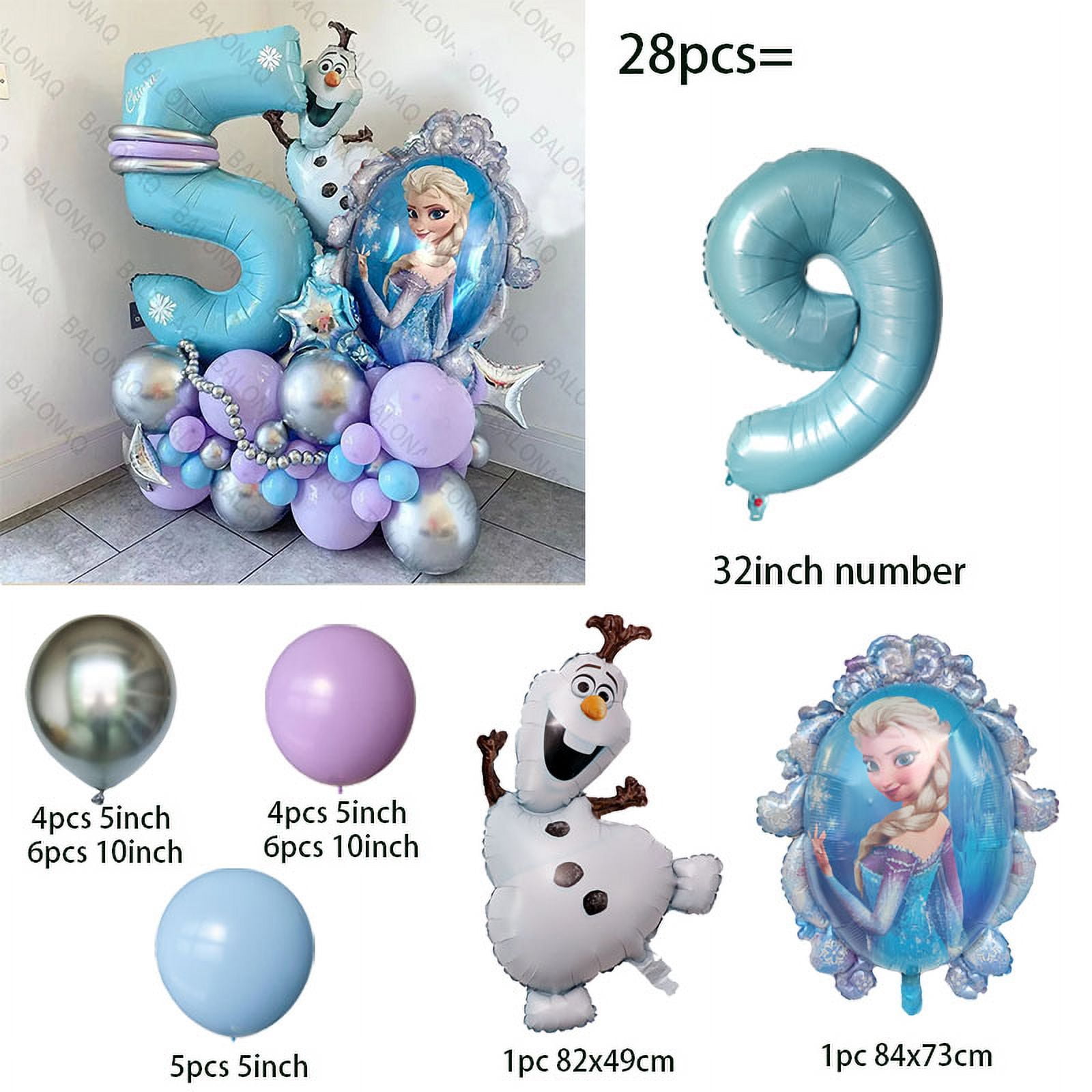 28pcs Disney Frozen Princess Elsa Balloons Foil Globos Girls Birthday ...