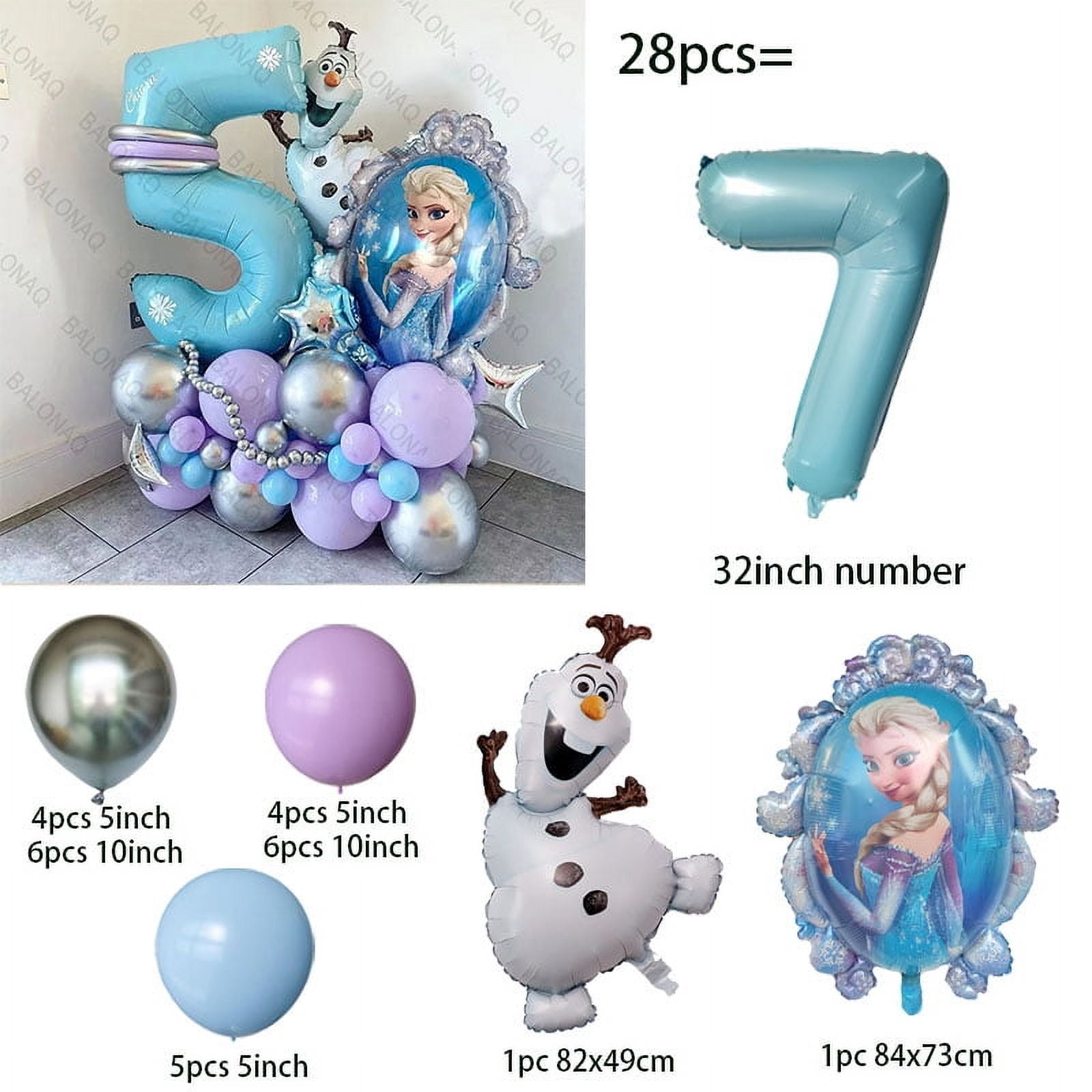 28pcs Disney Frozen Princess Elsa Balloons Foil Globos Girls Birthday ...