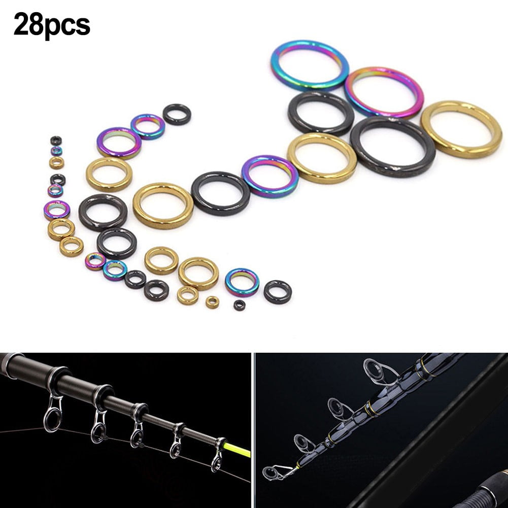 28pcs Fishing Rod Repair Kit Ring Rod Eye Replacement Kit Ceramic Guide ...