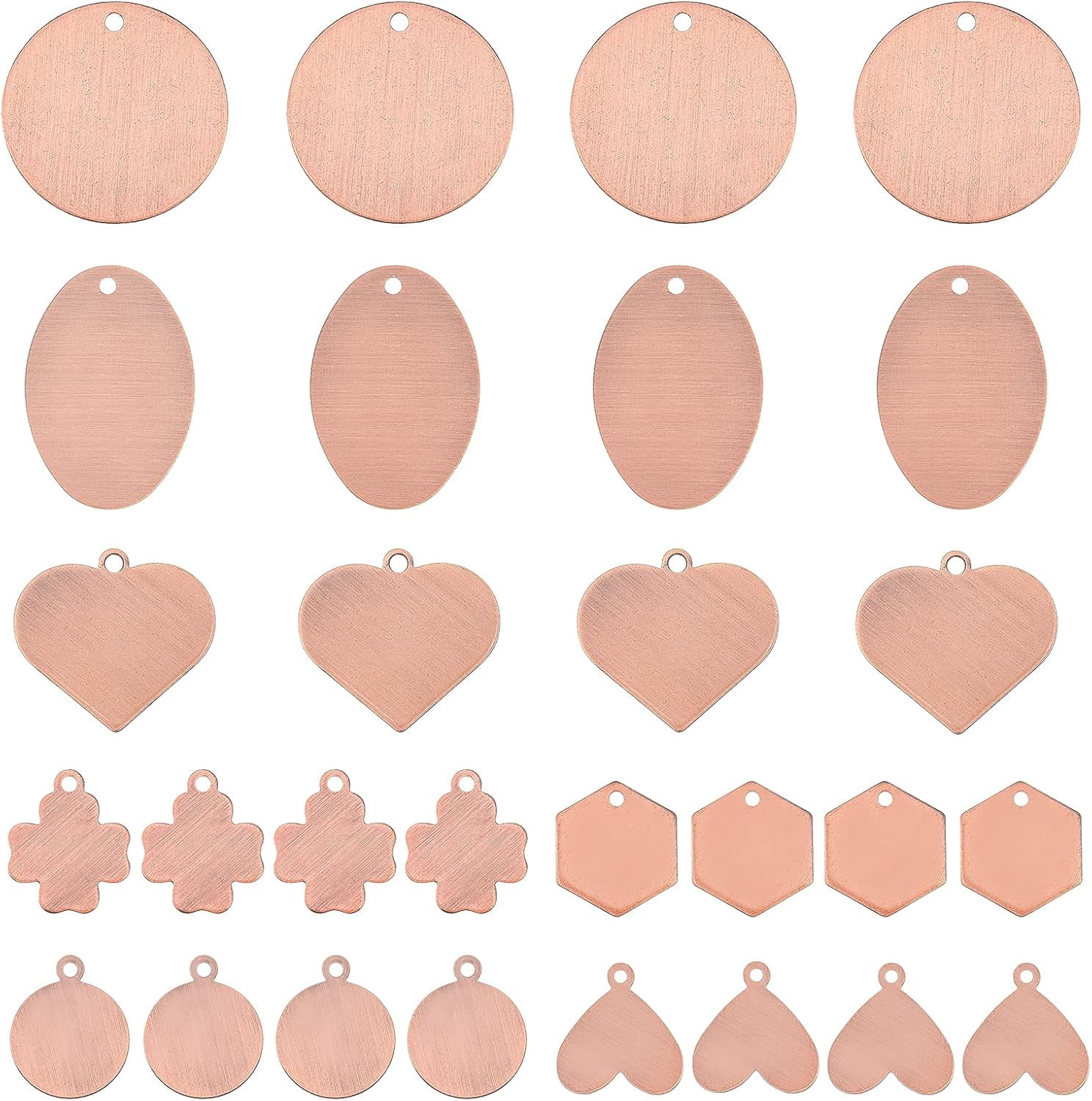 28pcs Metal Stamping Blanks 7 Styles Brass Blank Stamping Tag Flat ...