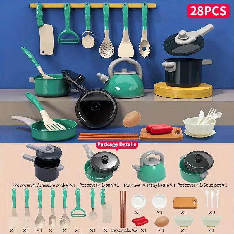 28pcs Mini Kitchen Accessories Kids Kitchen Toys Set Pretend Play ...