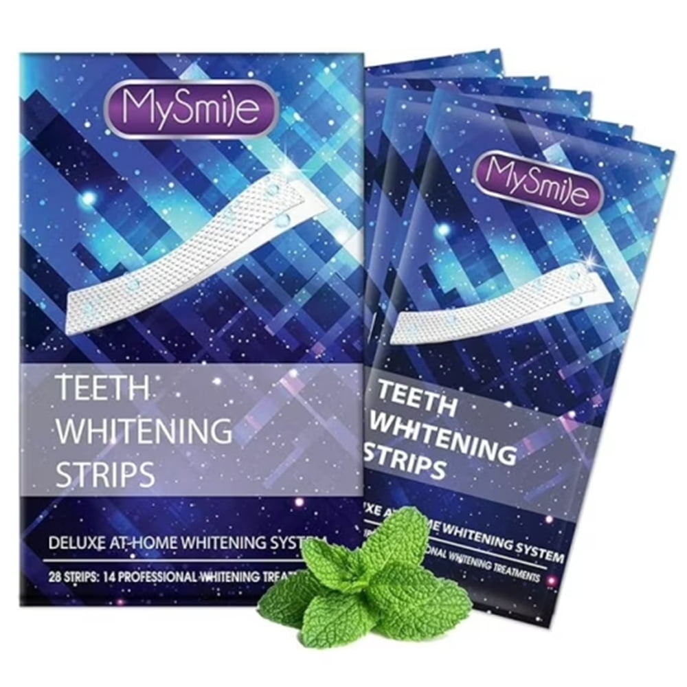 28pcs MySmile Teeth Whitening Strips White Strips Teeth White Strips Mint Flavor, Tooth Whitener ...