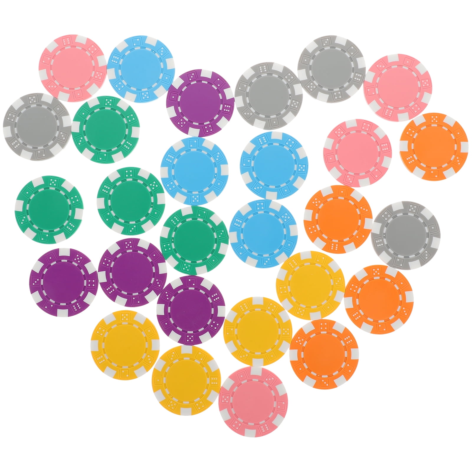 28pcs Poker Game Poker Chips Plastic Poker Chips Props Small Round ...